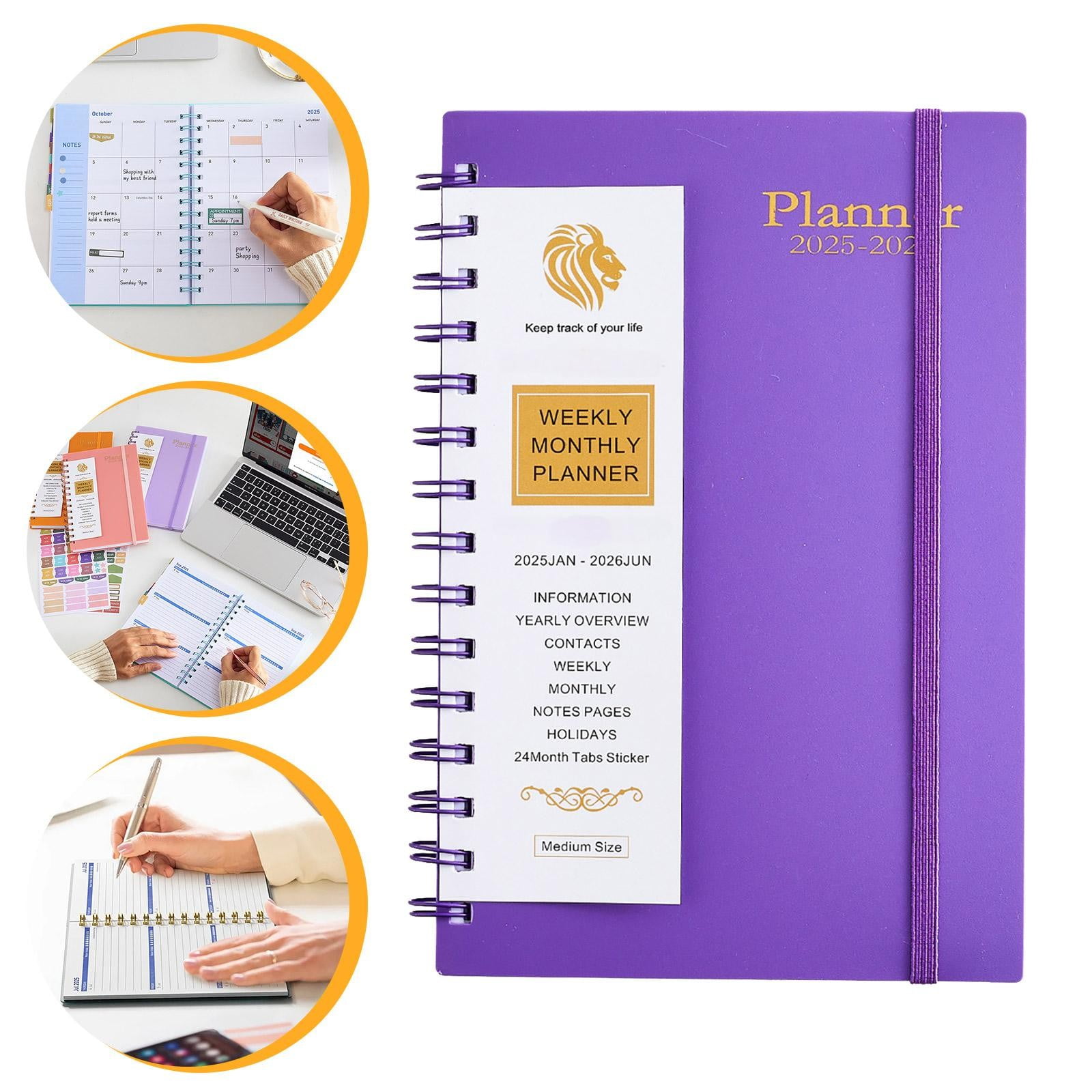 MINGFENGS 2025-2026 Planner Notebook - Spiral Bound Monthly & Weekly ...