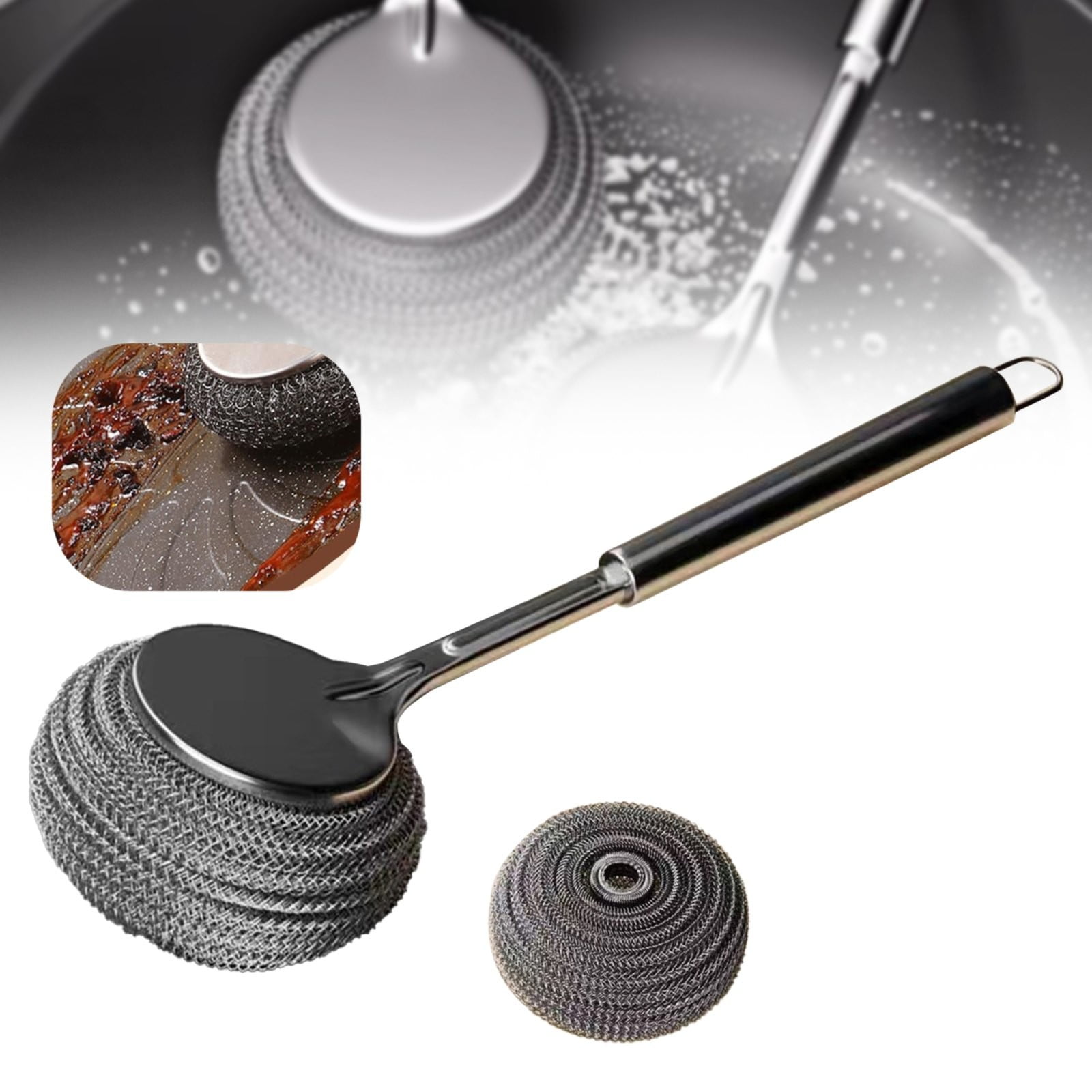 MINGFENGS Cleaning Brush Multi Purpose Stainless Scrub Brush With ...