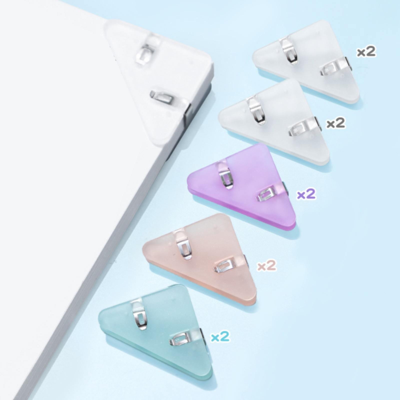 MINGFENGS Clear Book Corner Protectors - 10 Pack Triangle Page Clips ...