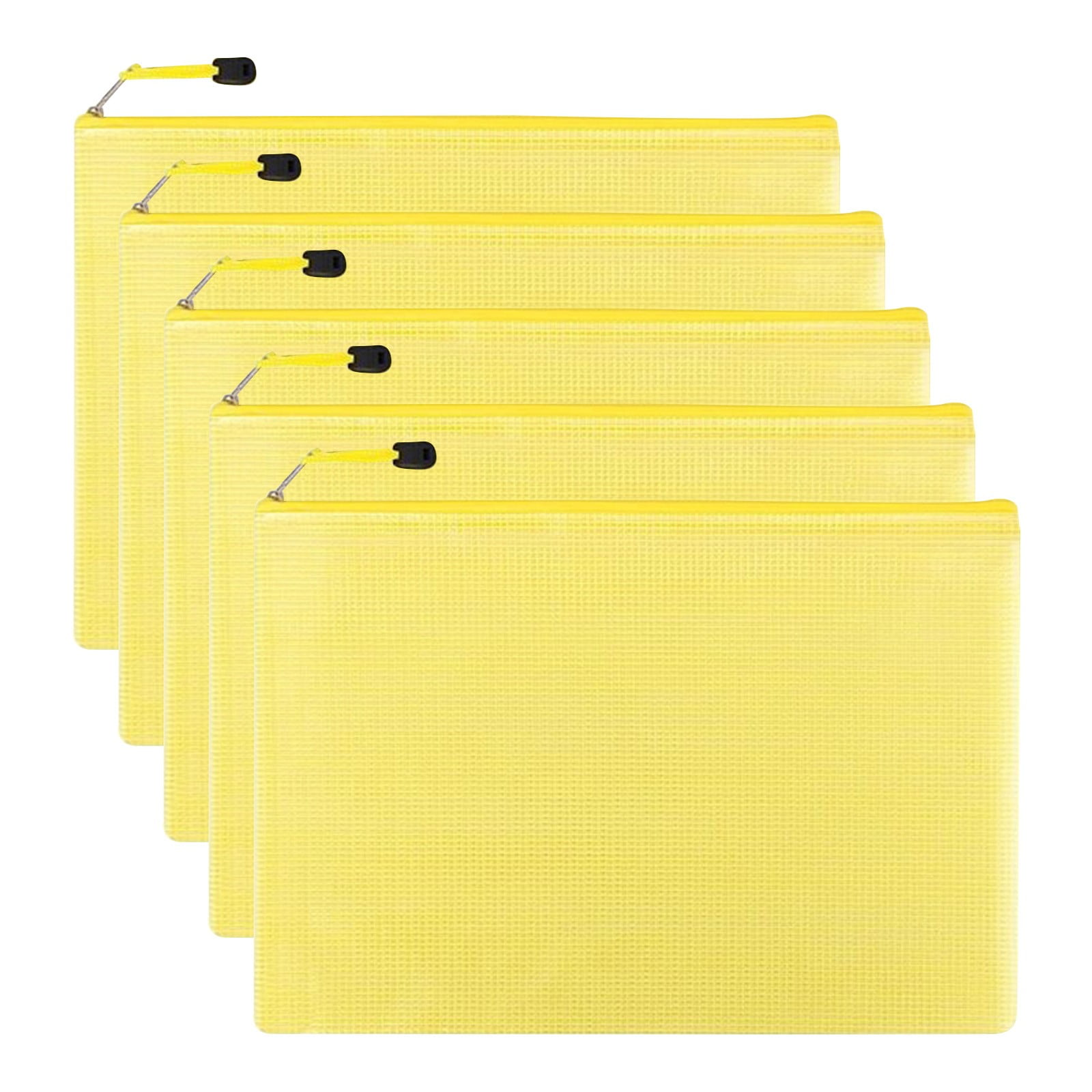 MINGFENGS Clear Mesh Zipper Pouches - 5 Pack A4 Size Waterproof Storage ...