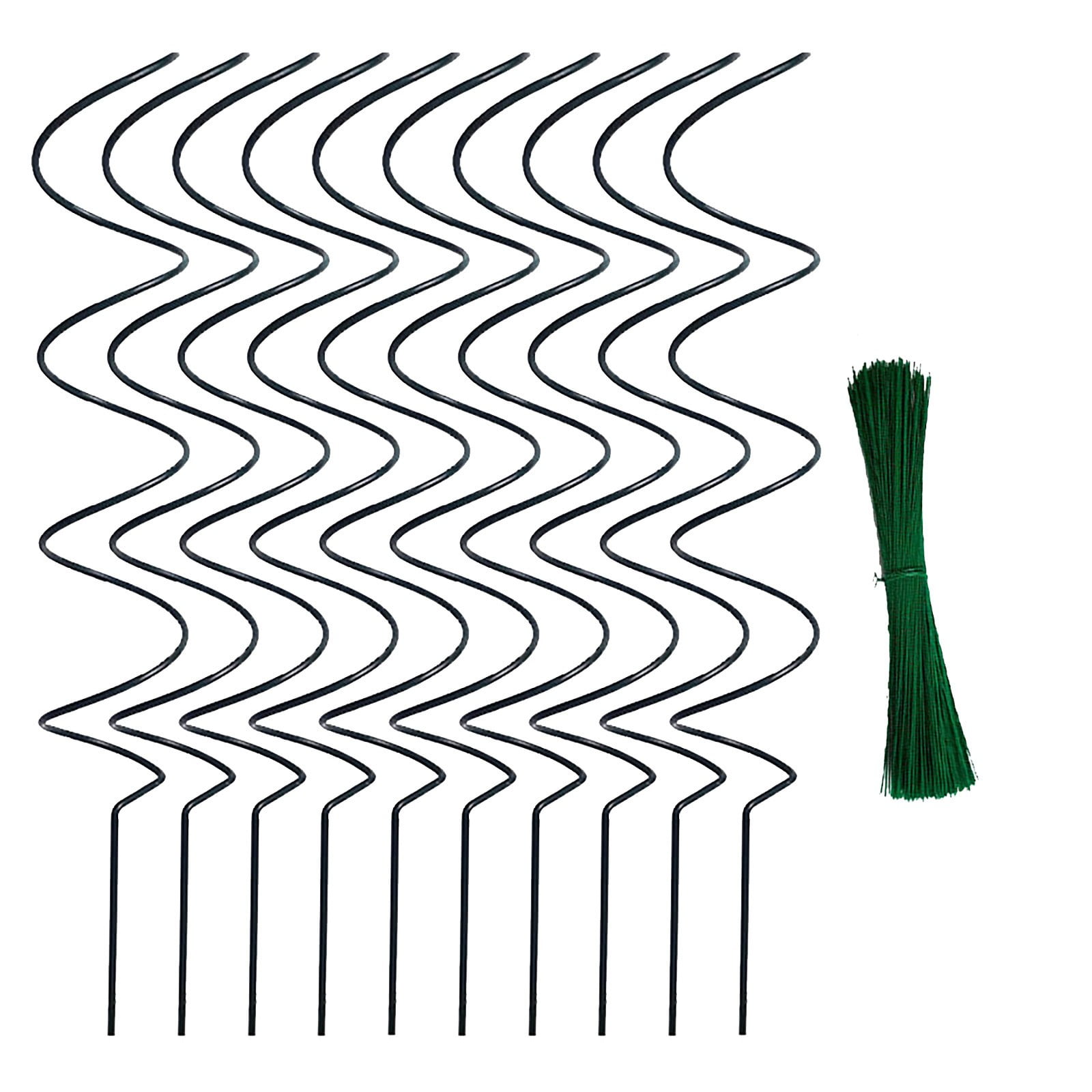 MINGFENGS Green Vinyl Coated Steel Garden Stakes - Tomato & Plant ...