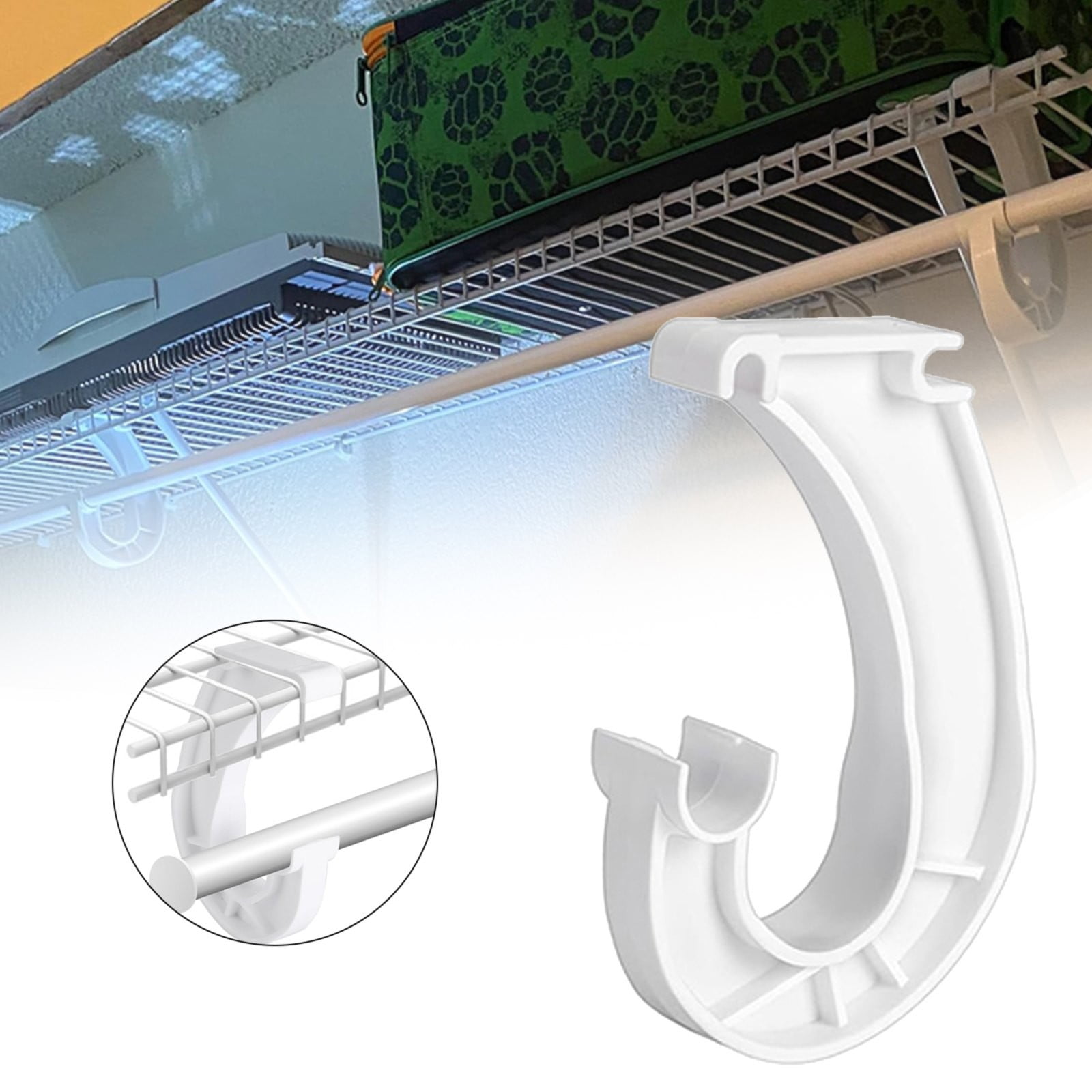 MINGFENGS ‌J-Shaped Closet Rod Support - Heavy Duty Closet Shelf ...