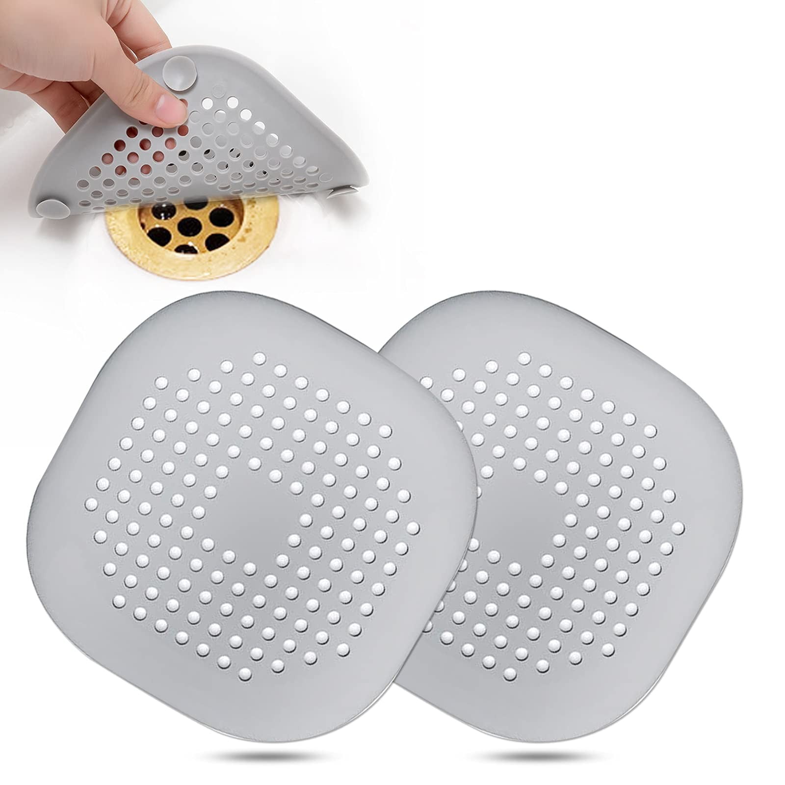 MINGFENGS Strainers Hair Drain Catcher Square Drain Cover for Shower ...
