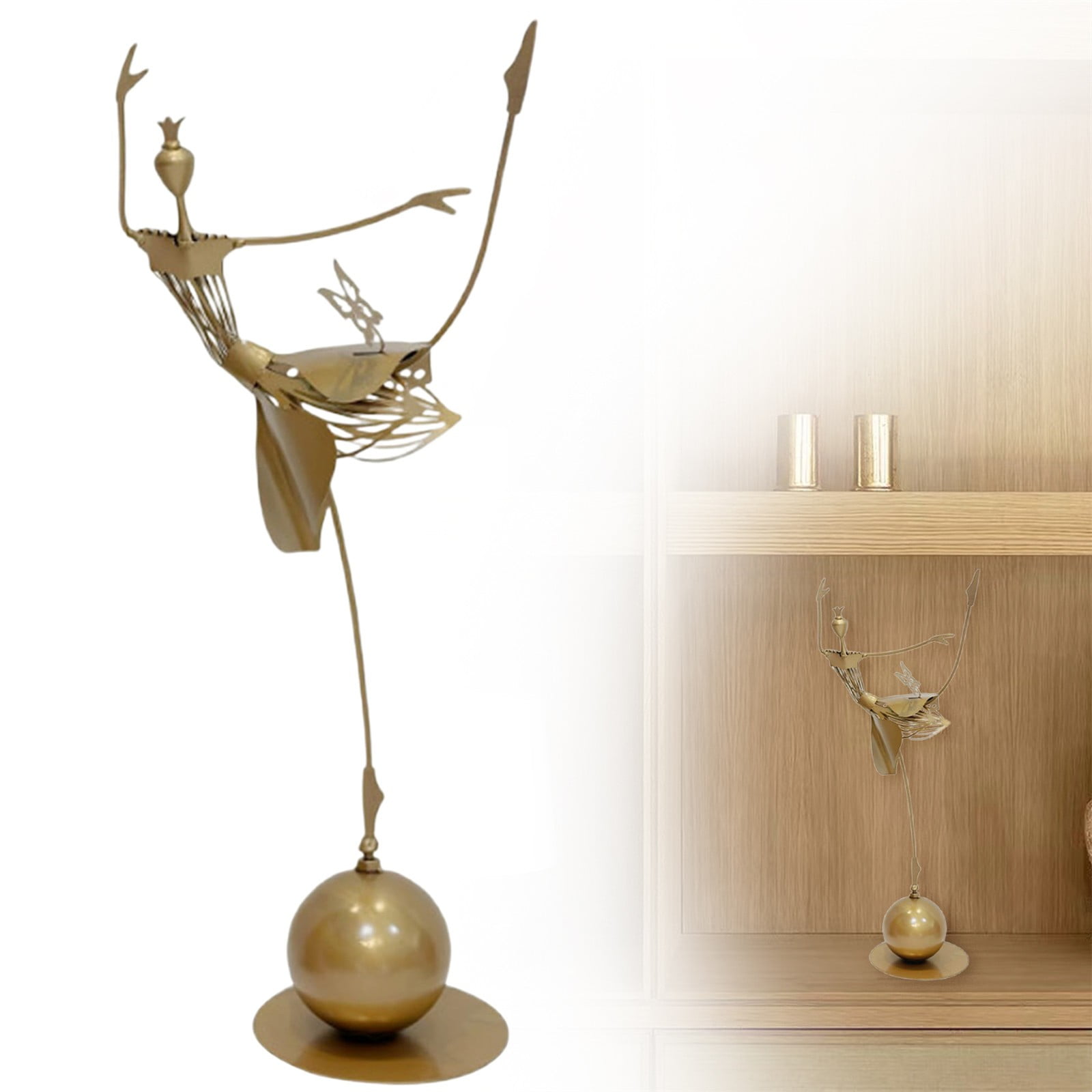 MINGFENGS Vintage Metal Dancing Girl Garden Statue - Classical Outdoor ...