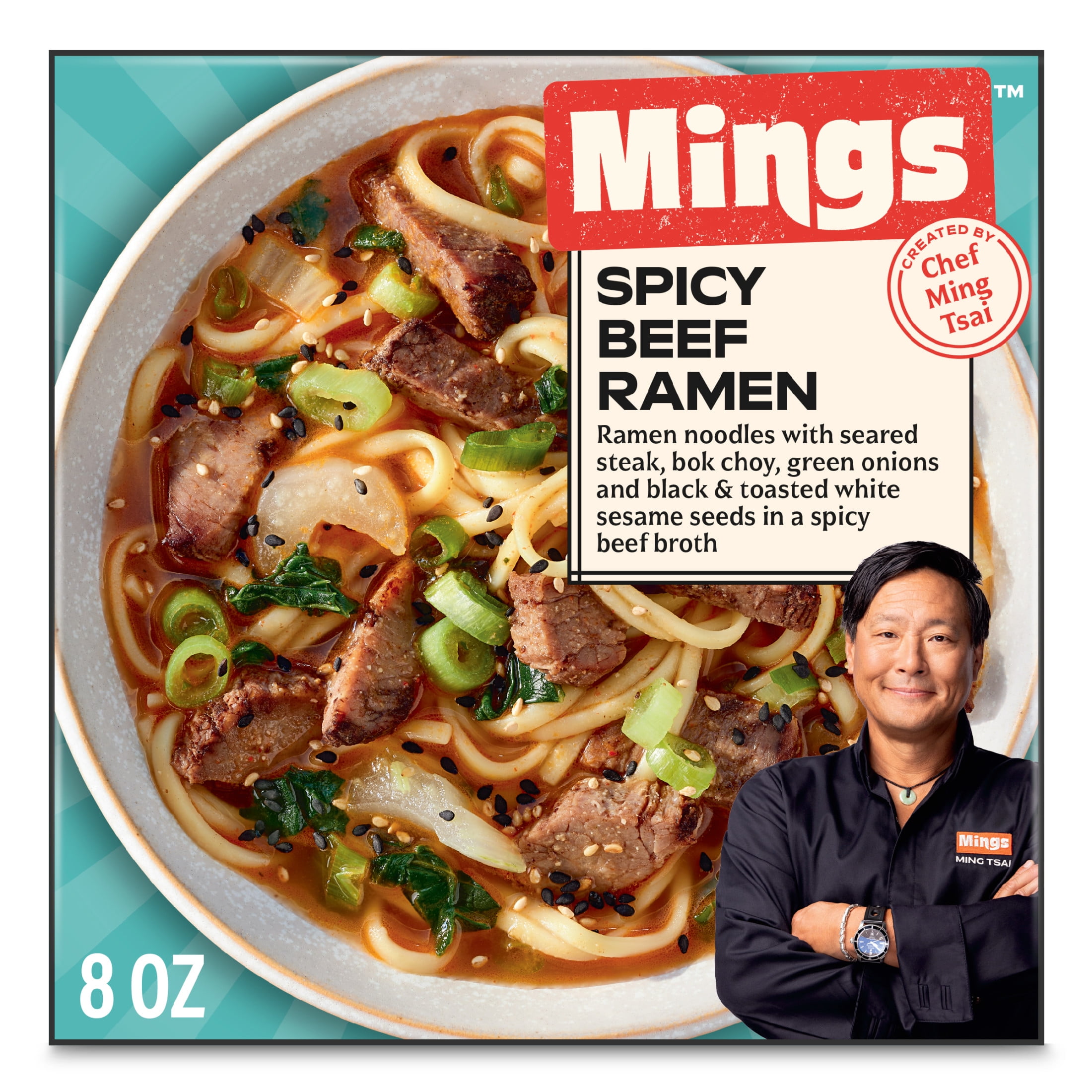 Mings Frozen Ramen Noodles Spicy Beef Flavor Soup Boxed Meal, 8 oz ...