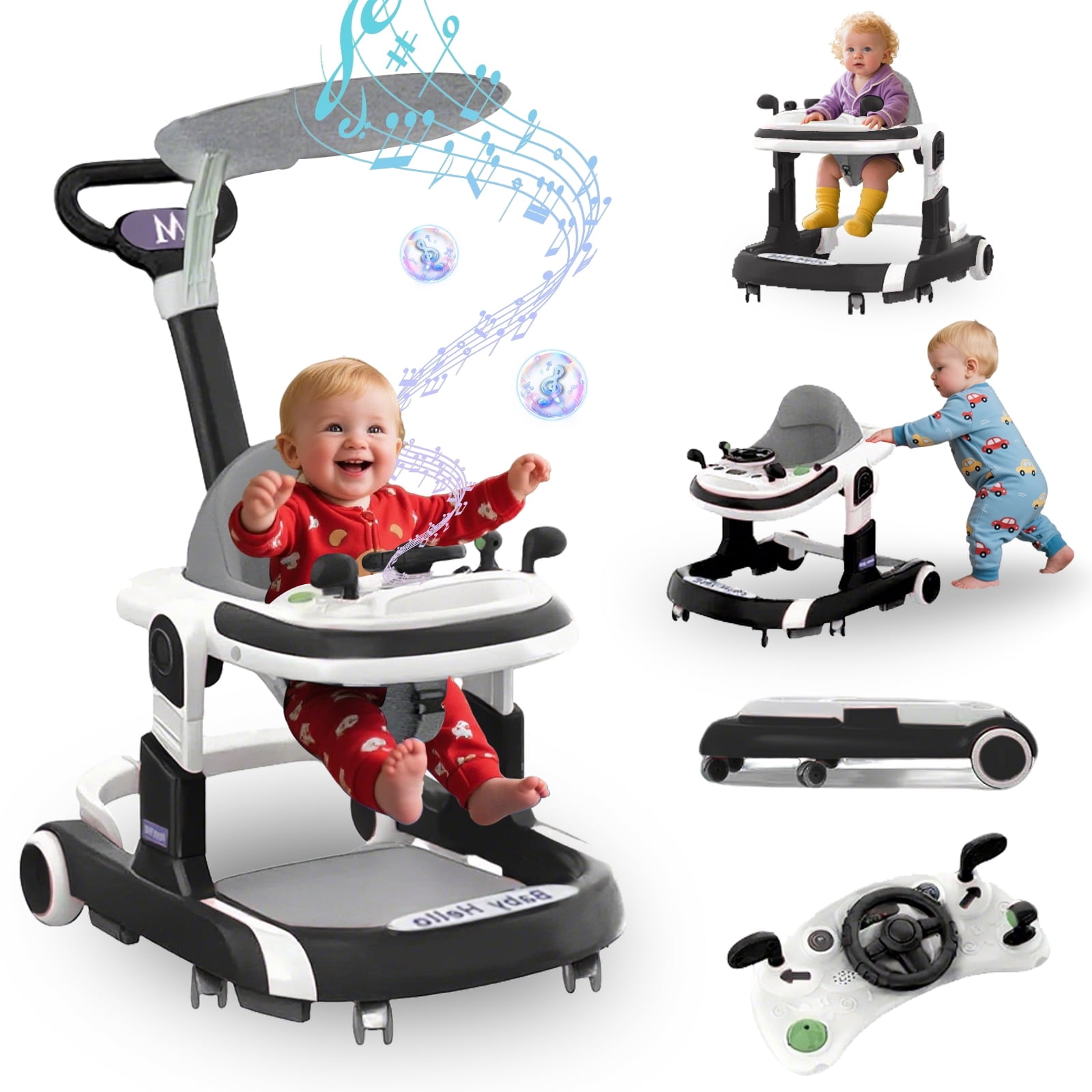 MINGYI 4-in-1 Baby Walker - Multi-functional, Height Adjustable ...