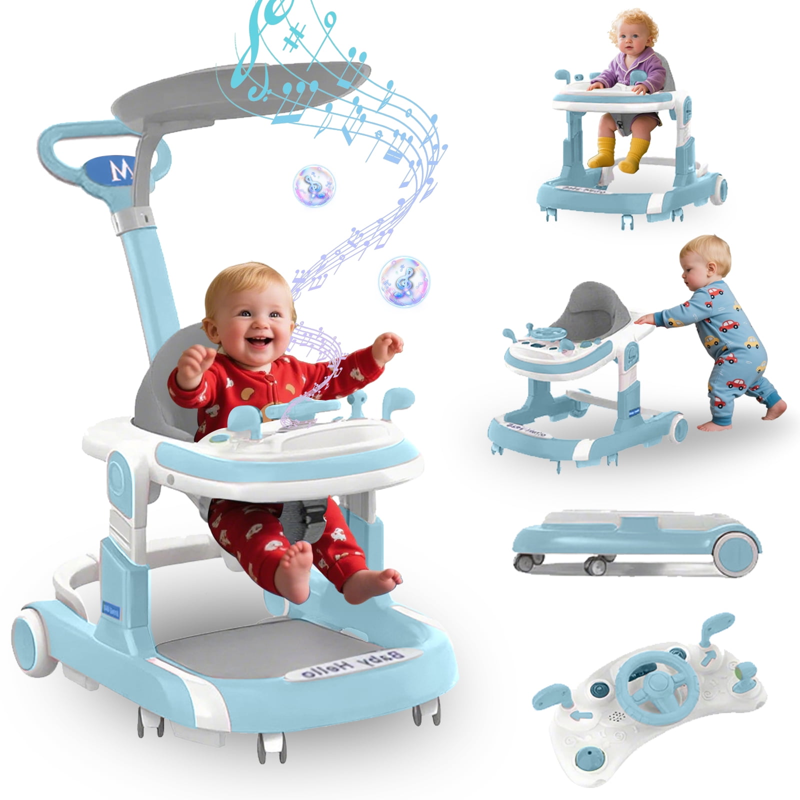 MINGYI 4-in-1 Baby Walker - Multi-functional, Height Adjustable ...
