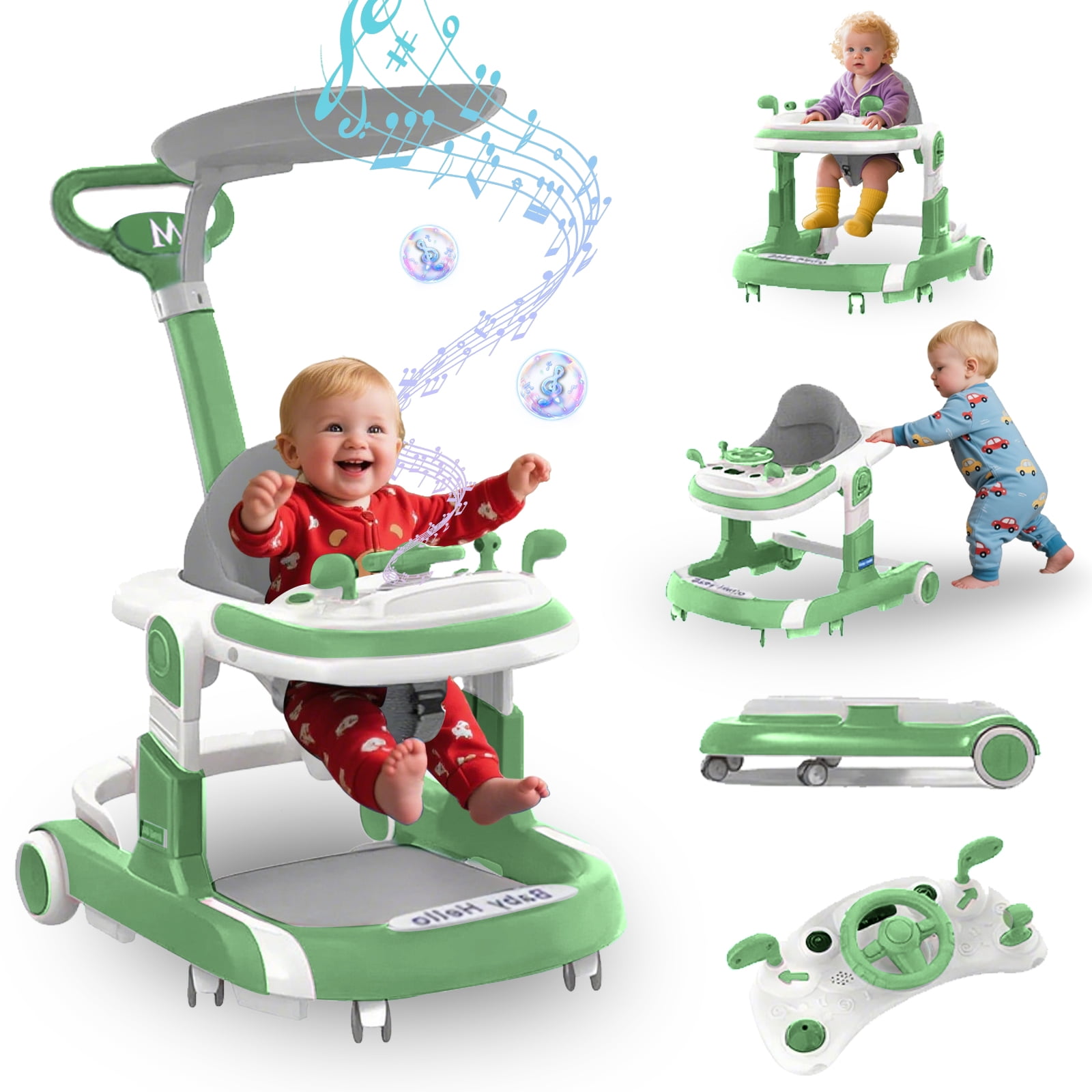 MINGYI 4-in-1 Foldable Baby Walker with wheels- Multi-functional ...
