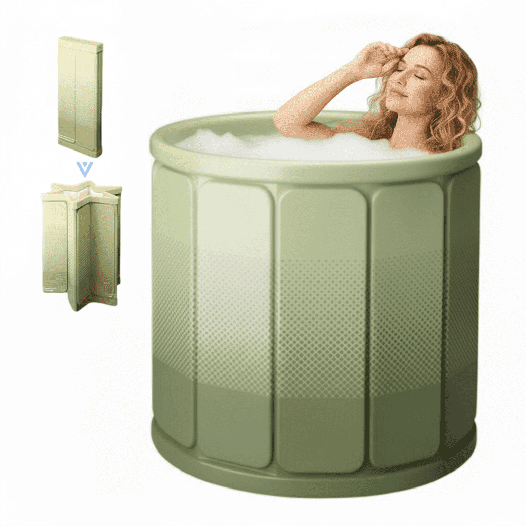 MINGYI Foldable Bathtub for Adults ,27.5in PVC Portable Soaking Bath ...