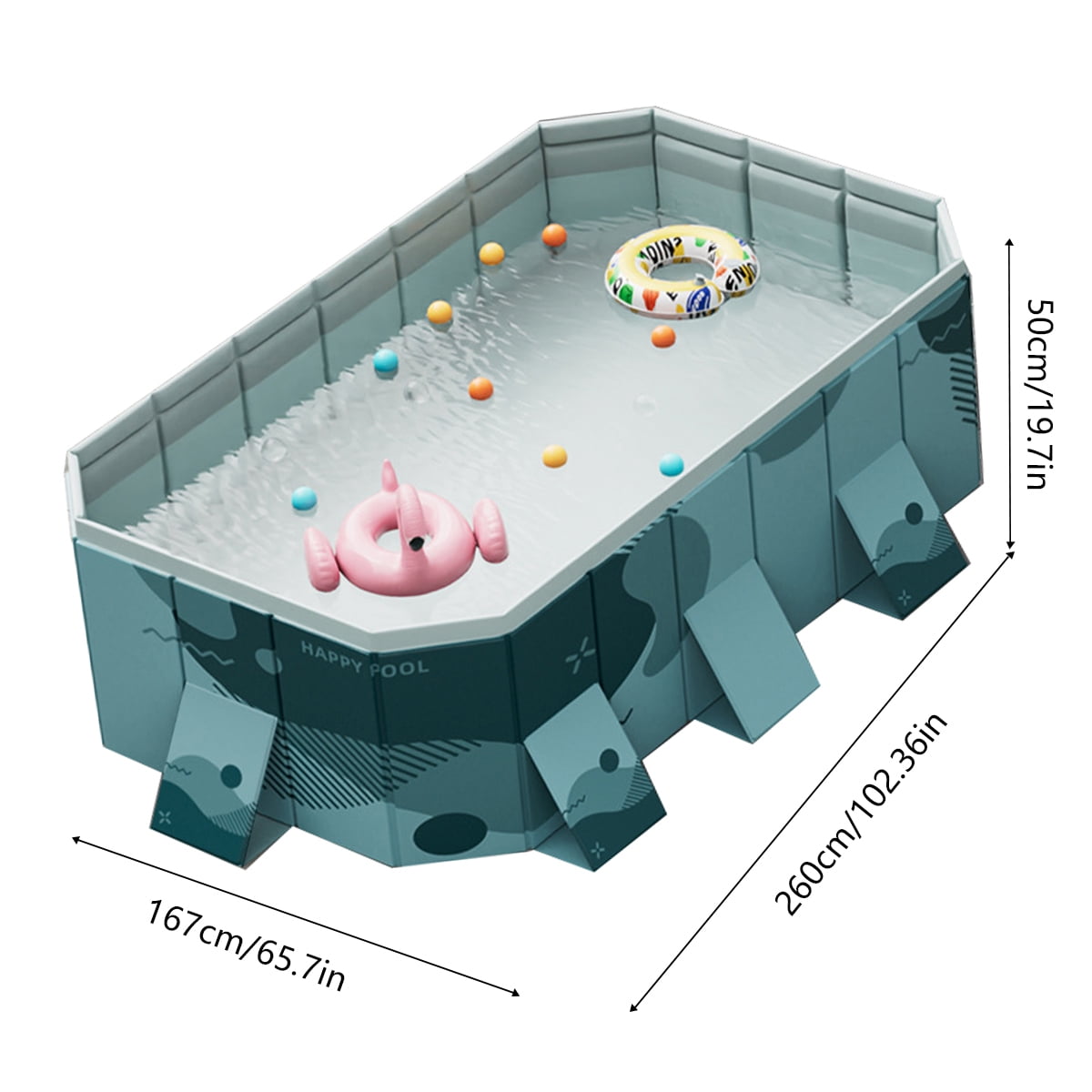 MINGYI Foldable Swimming Pool, Non-Inflatable, Thickened,for Children ...