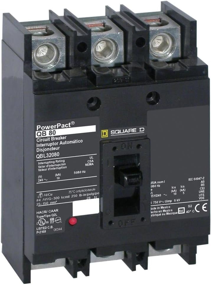 MINGZHI Molded Case Circuit Breaker 240-Volt 80-Amp QBL32080 Panelboard ...