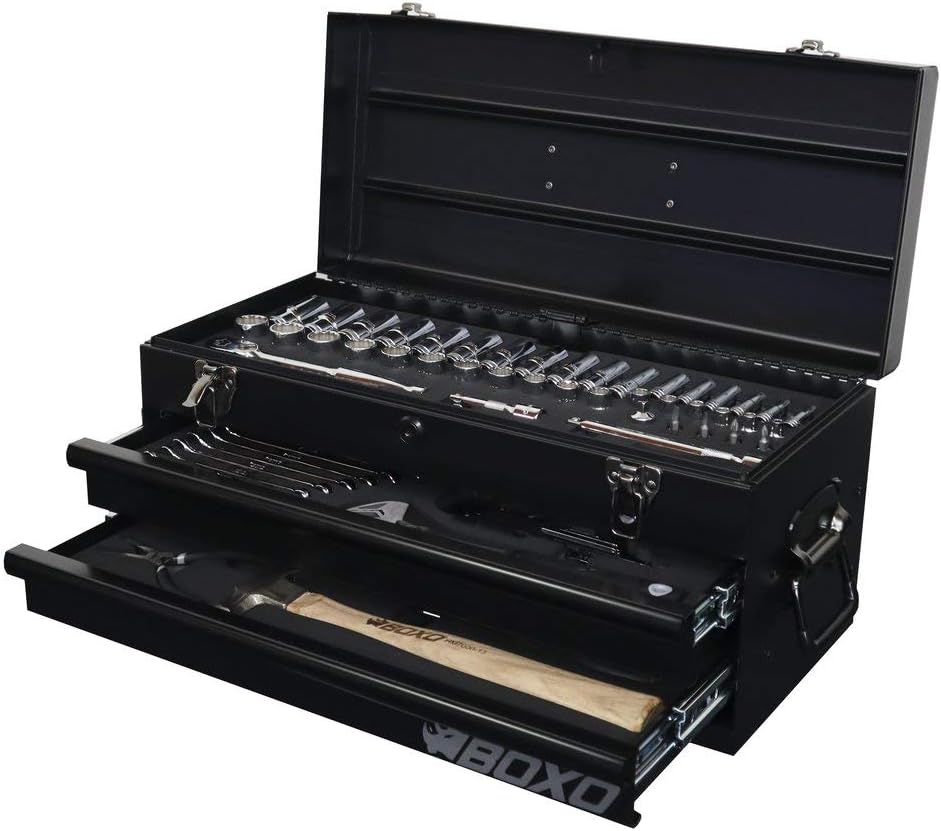 MINGZHI USA Heavy Duty 113 Piece Metric Tool Set with 2 Drawer Hand ...