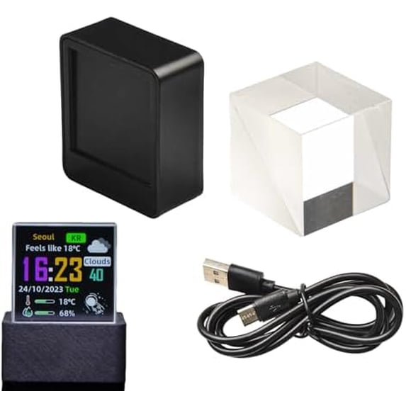 for MINI 3D Holographic Cube Display, Smart Weather Station Digital ...