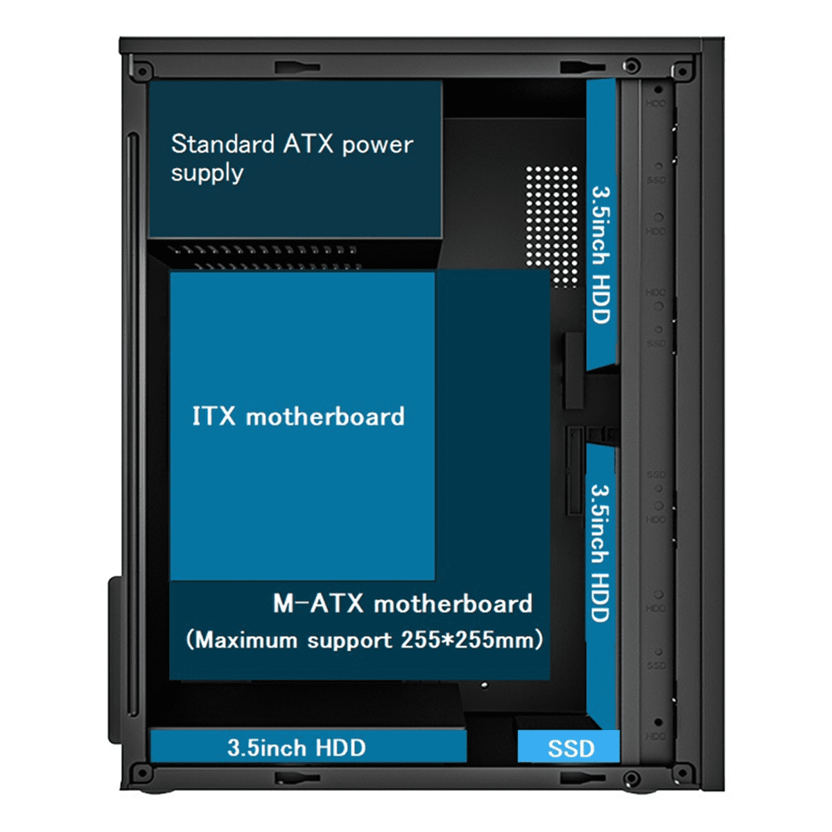 MINI Computer Case M-ATX/ ITX Computer PC USB2.0 Chassis Support SSD 3. ...