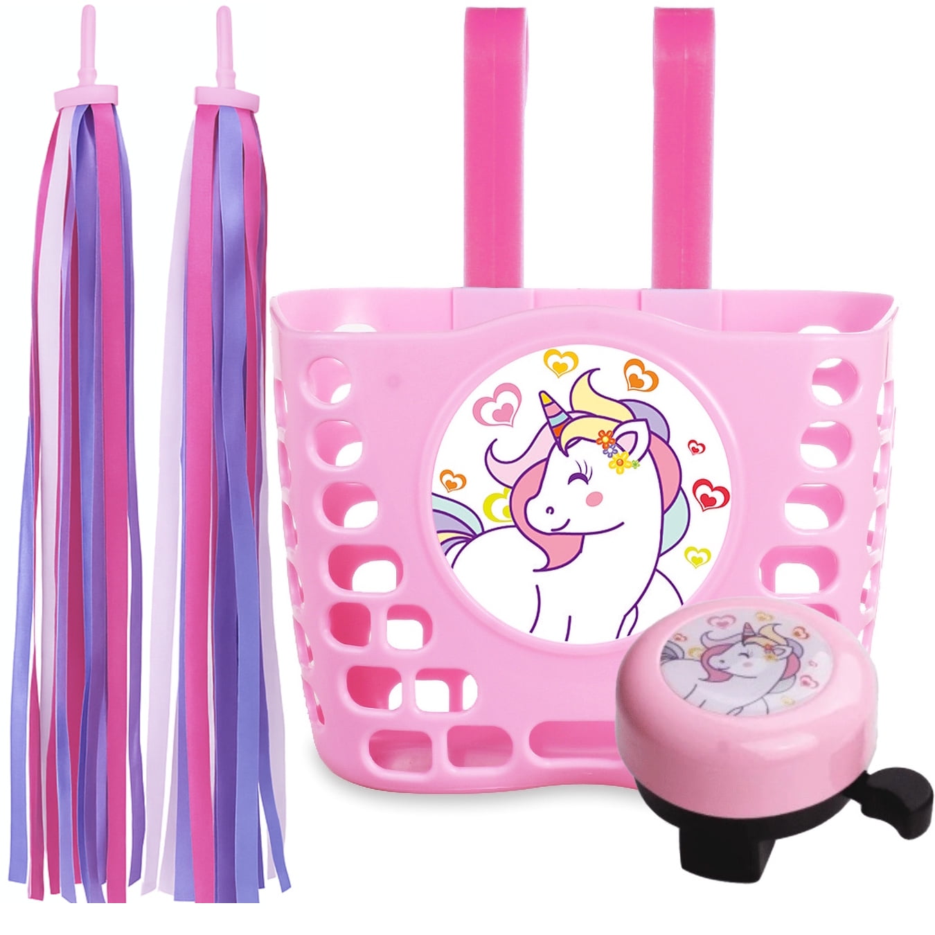 MINI-FACTORY Kids Bike Accessory Combo Pink Unicorn Pattern - Basket ...