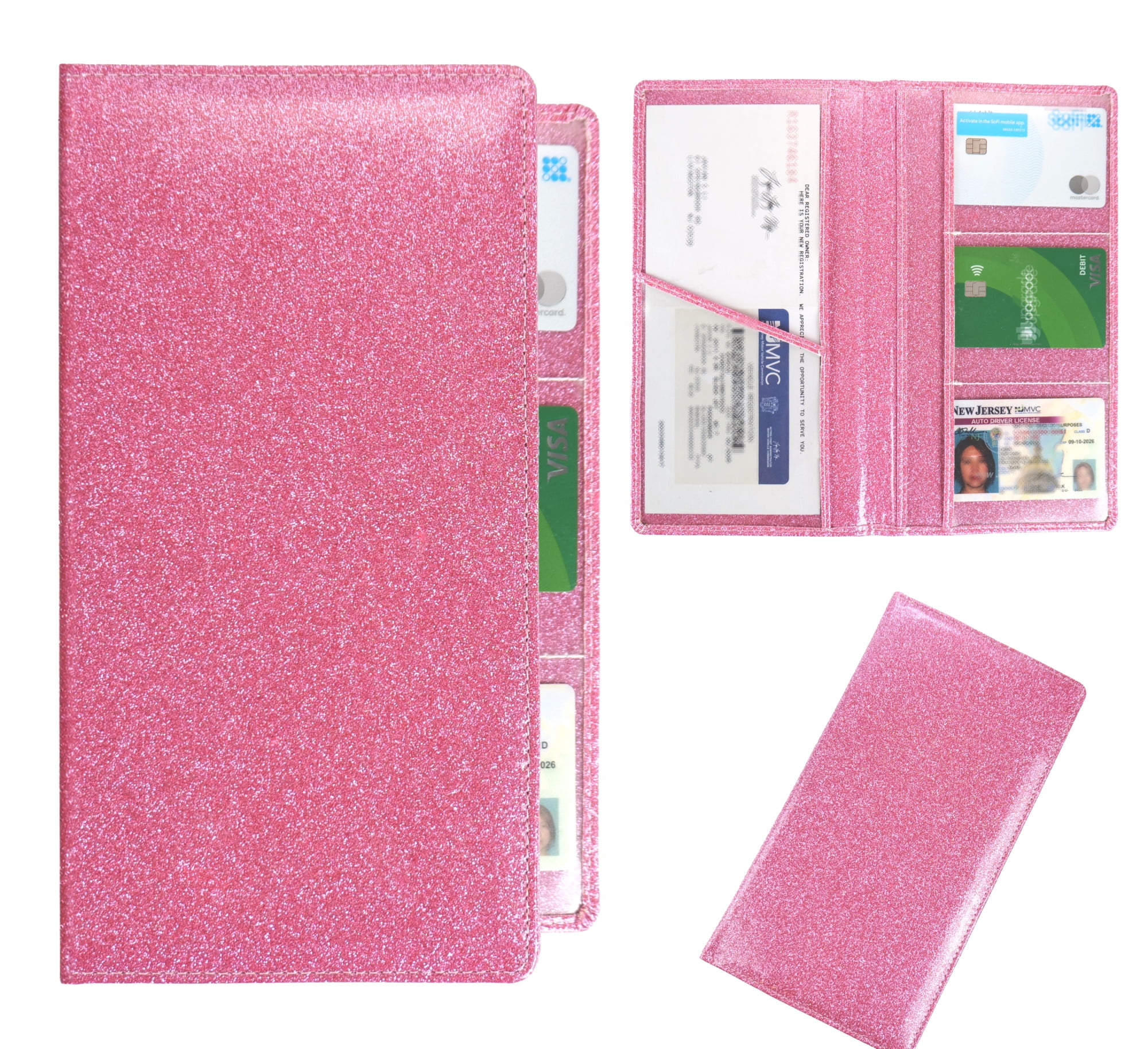 MINI-FACTORY Registration and Insurance Card Holder Bling Glitter Car ...