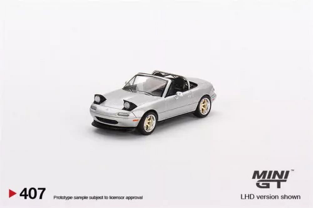 MINI GT 1:64 Mazda Miata MX-5 (NA) Tuned Version Silver Stone LHD in ...