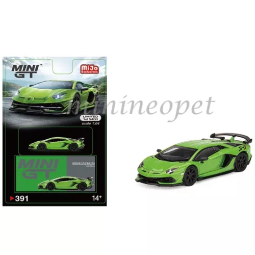 MINI GT LAMBORGHINI AVENTADOR SVJ 1/64 DIECAST CAR VERDE MANTIS GREEN ...