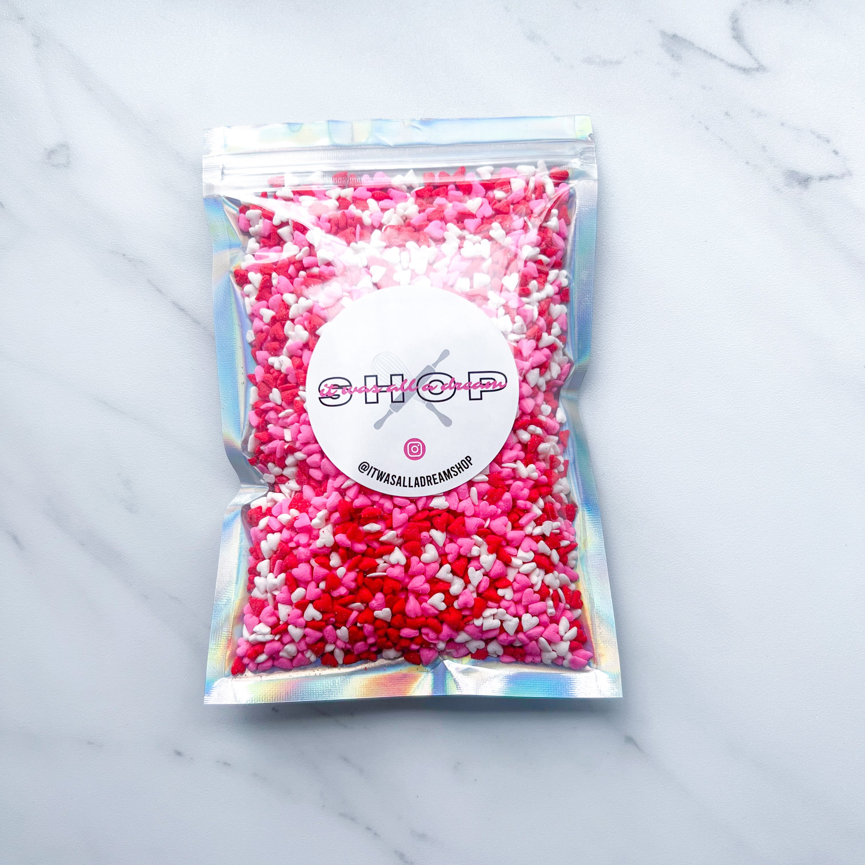 It was All a Dream Shop Mini Heart Sprinkles, Red White Pink, 3 oz ...