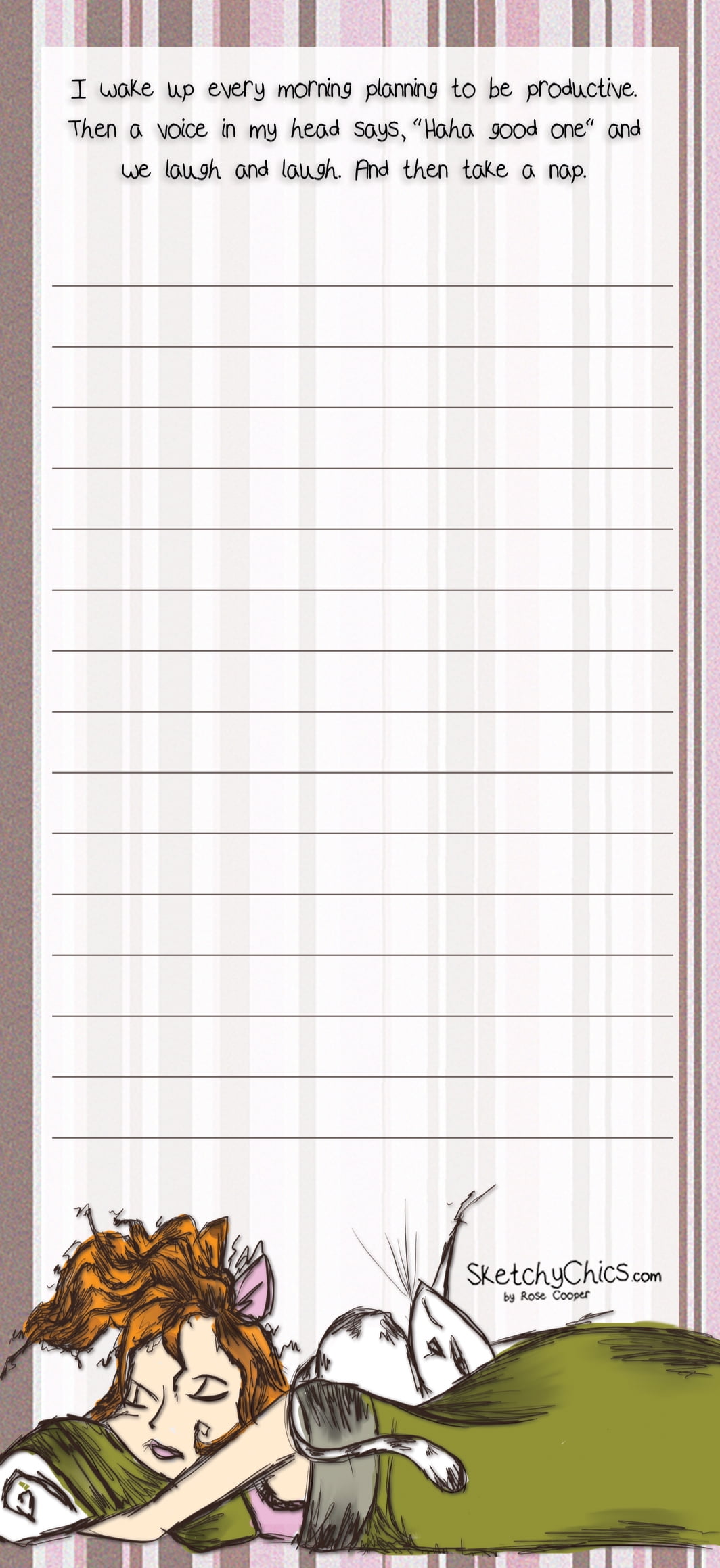 MINI LIST PAD, SKETCHY CHICS - NAPTIME - Walmart.com