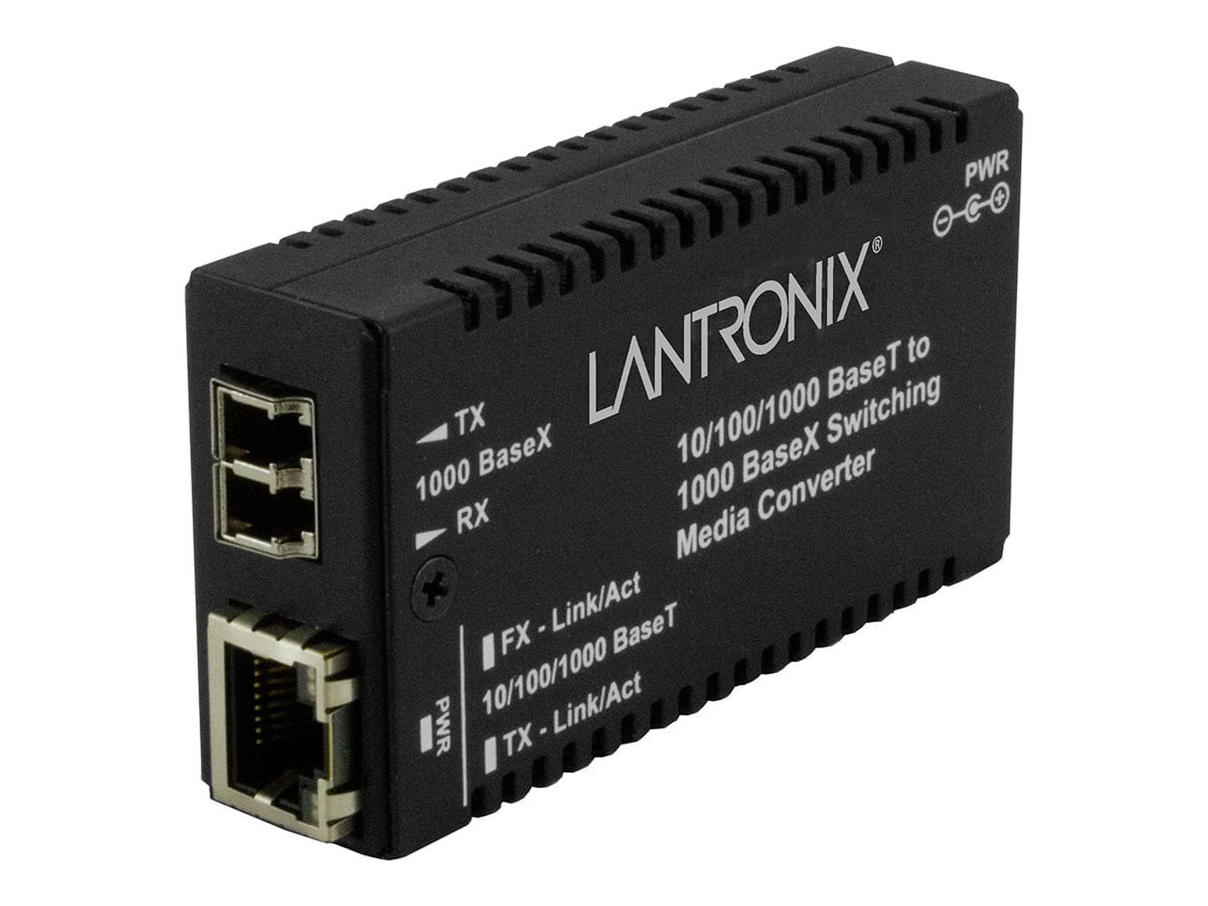Lantronix M/GE-PSW Series - Fiber media converter - 1GbE - 1000Base-T, 100Base-TX, 10Base-T ...