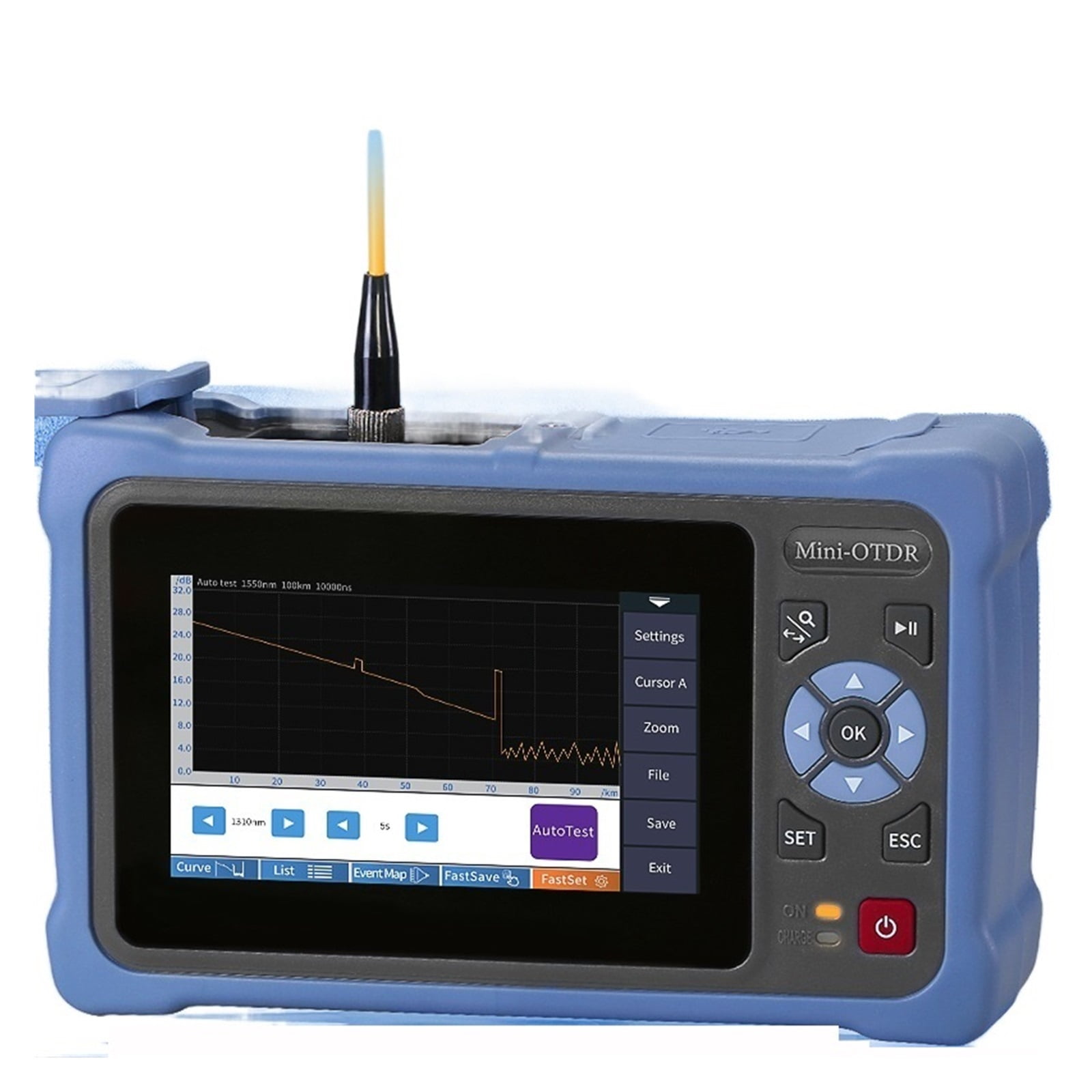 MINI OTDR 1310/1550nm 26/24dB Fiber Optic Reflectometer，Touch Screen ...