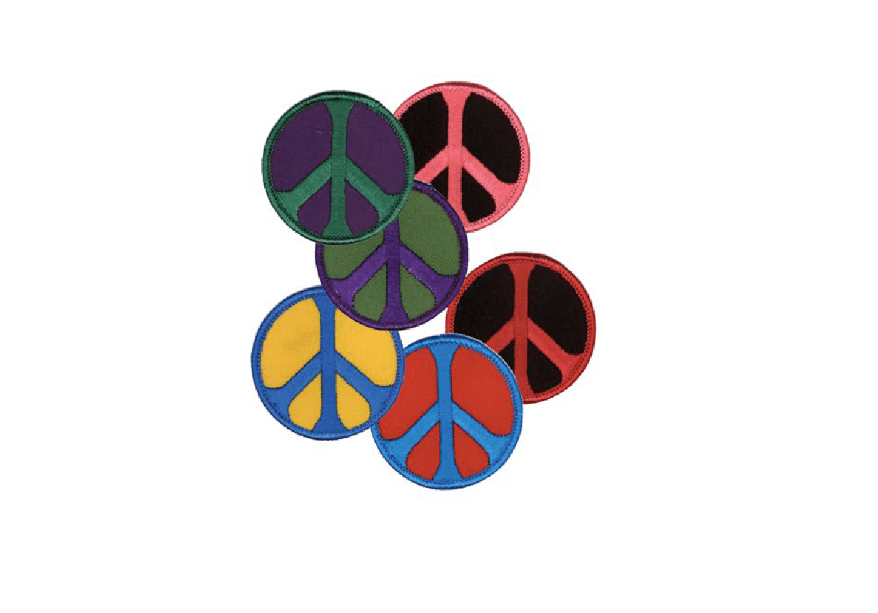 MINI RAINBOW PEACE SIGN COMBO PATCH - Matt Stewart Art's Peace Sign ...
