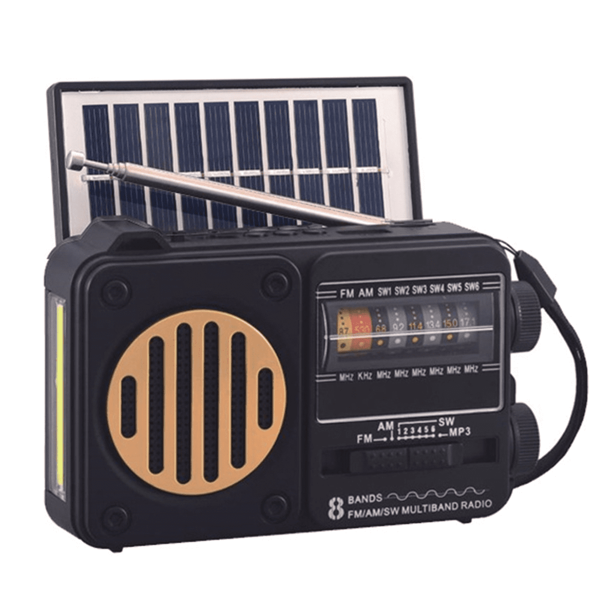 MINI Radio with Solar Pocket FM AM SW Radios Receiver Built-in Speaker Wireless Bluetooth Music ...