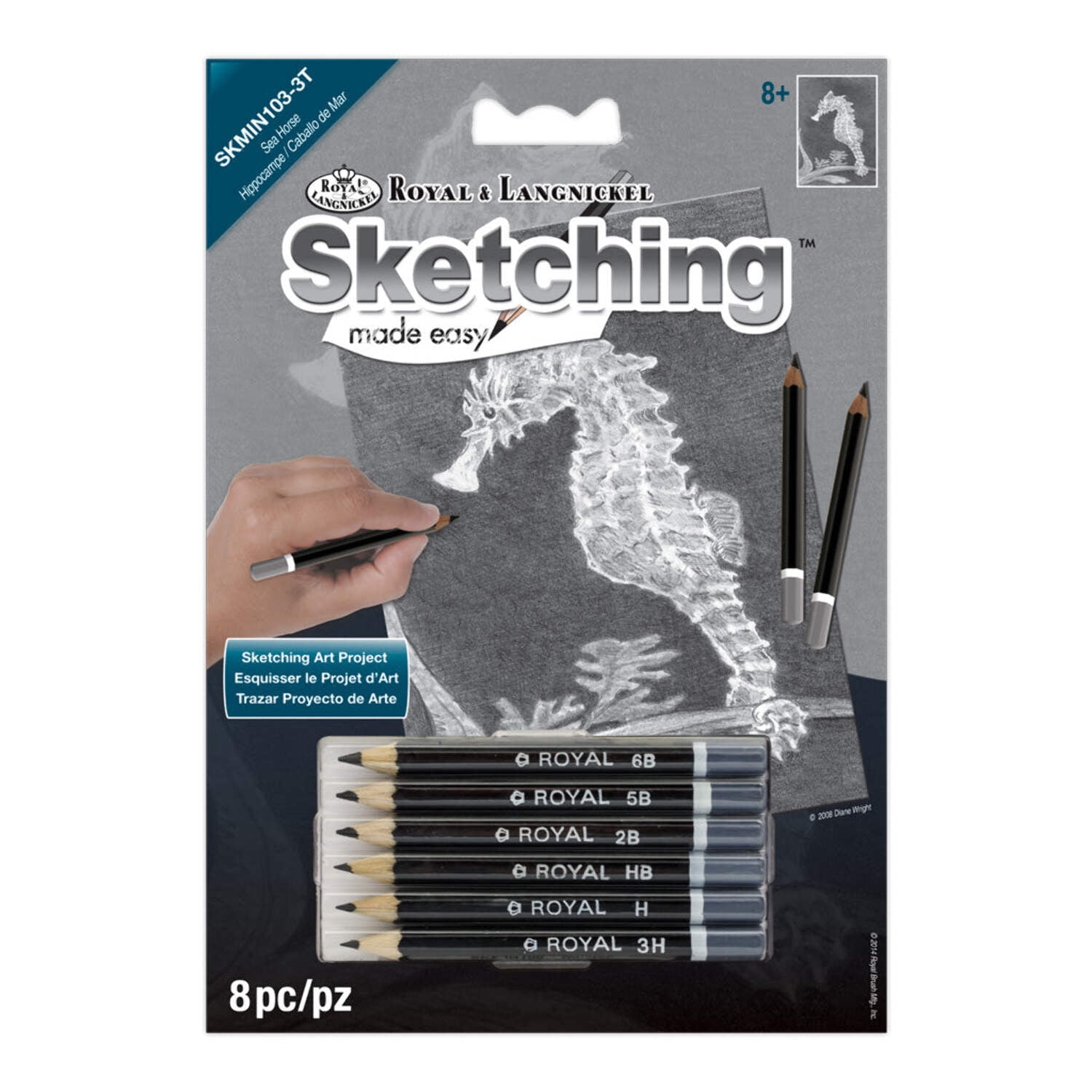 SKMIN-103 | Sketching Made Easy™ Sea Horse 8pc 5" x 7" Sketching Art ...