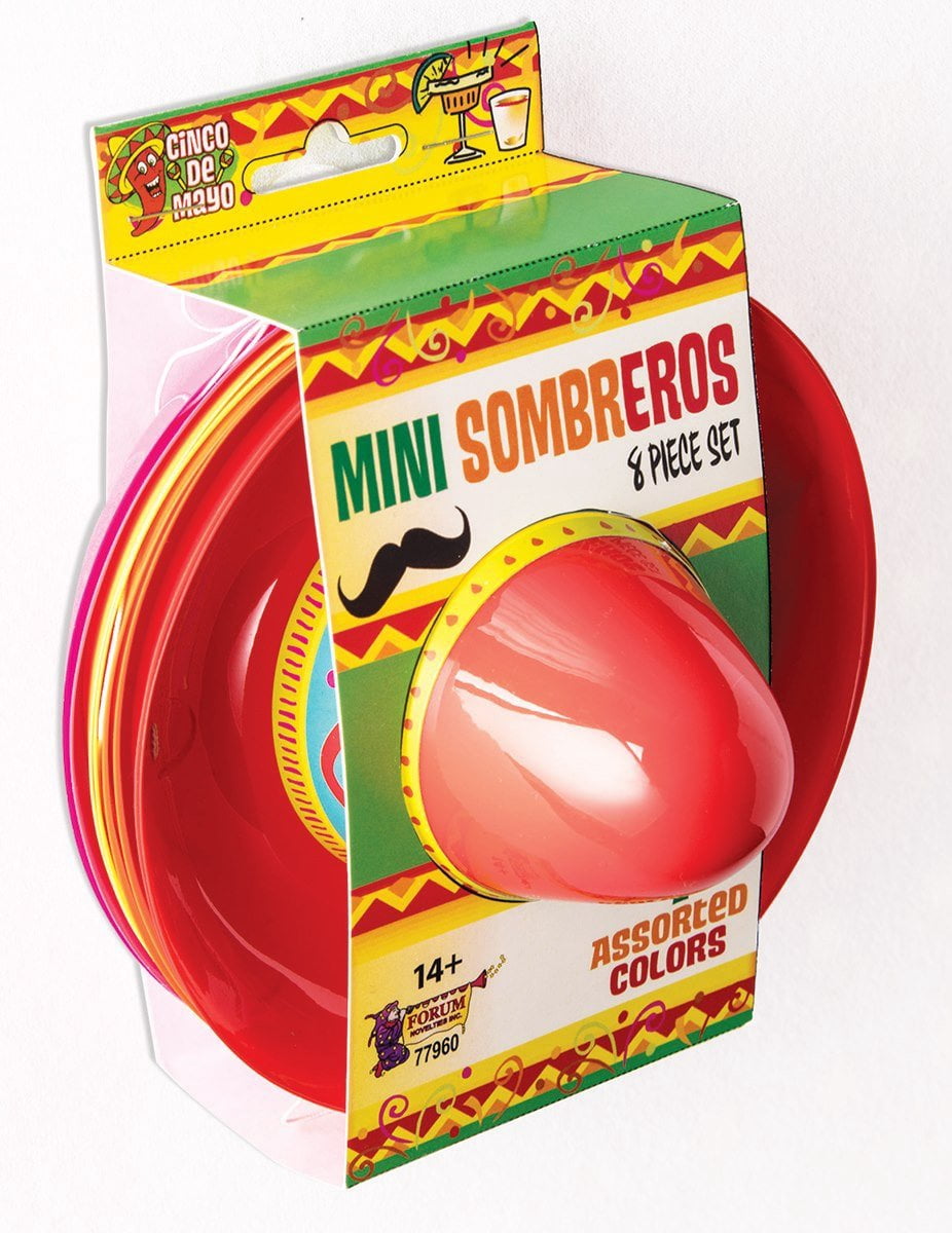 Forum Novelties Part 6 Pack Plastic Mini Sombreros Spanish Mexican Hats ...