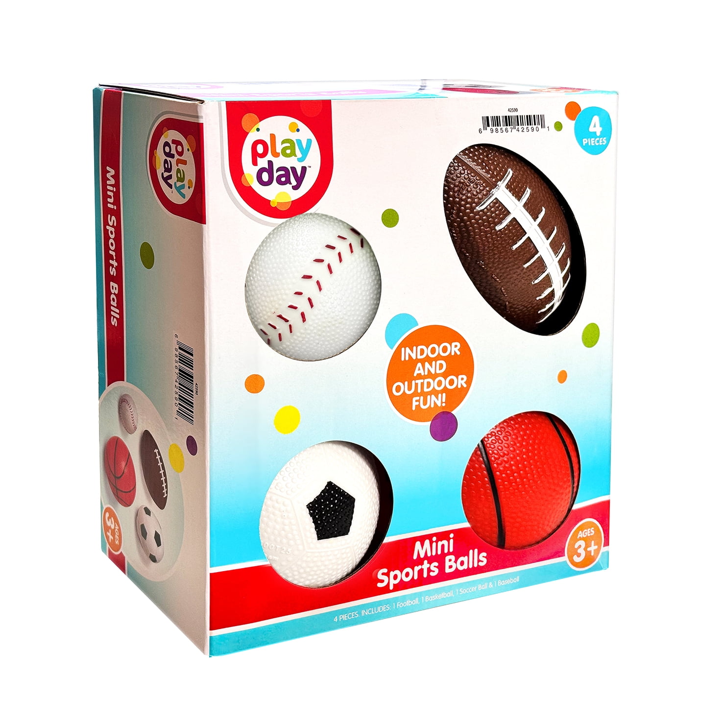 Play Day Inflatable Children's Mini Sports Ball Set, Rubber Multicolor ...