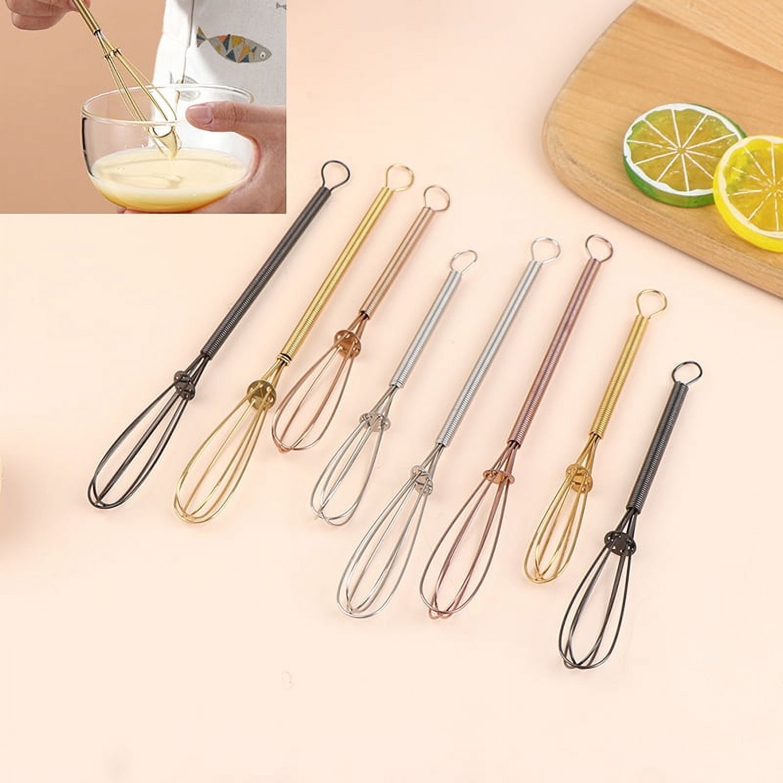 MINI Stainless steel Whisk Egg Beater Wisk Manual Balloon Wire Whisk ...
