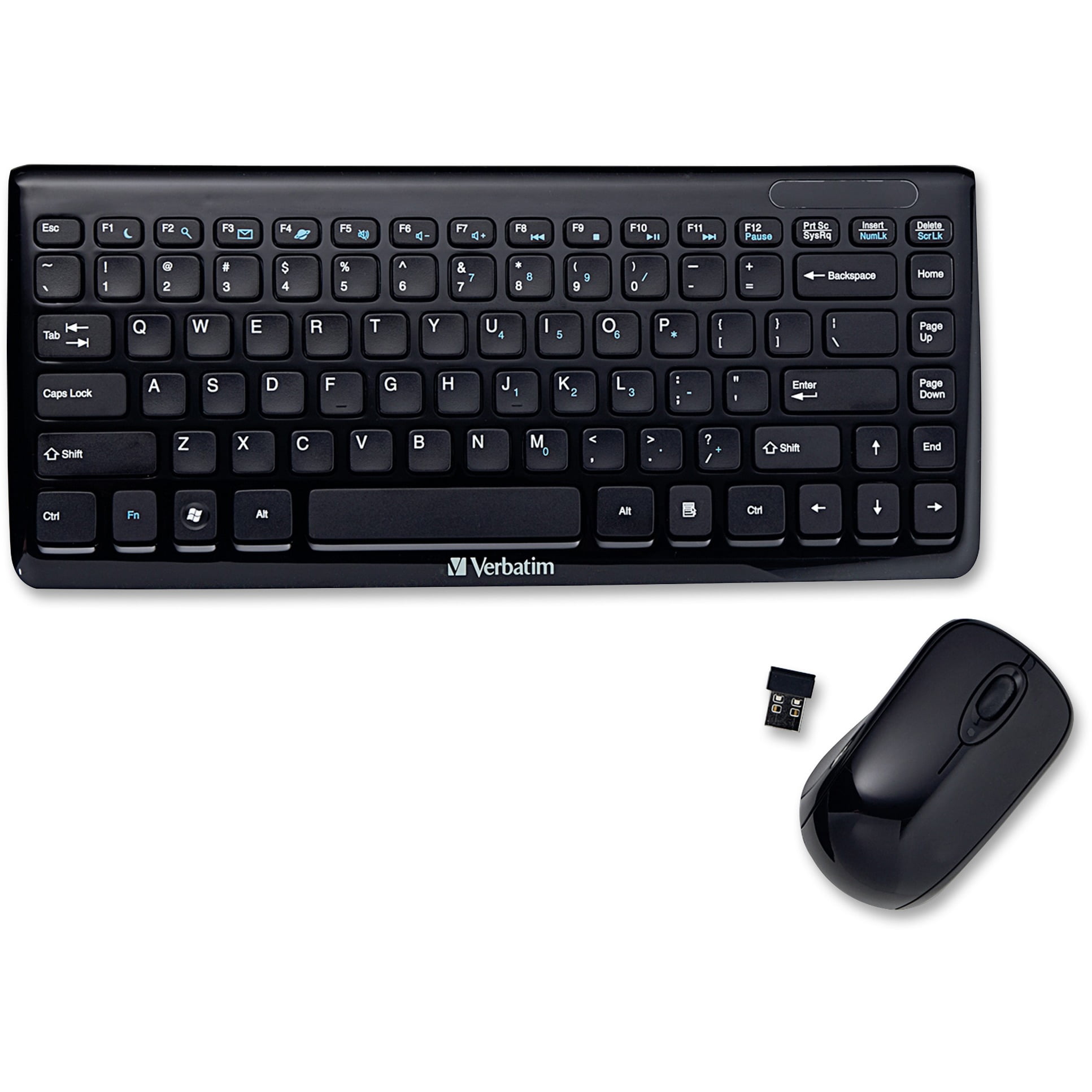 Verbatim 97472 2.4 Ghz Mini Wireless Slim Keyboard And Mouse - Black ...