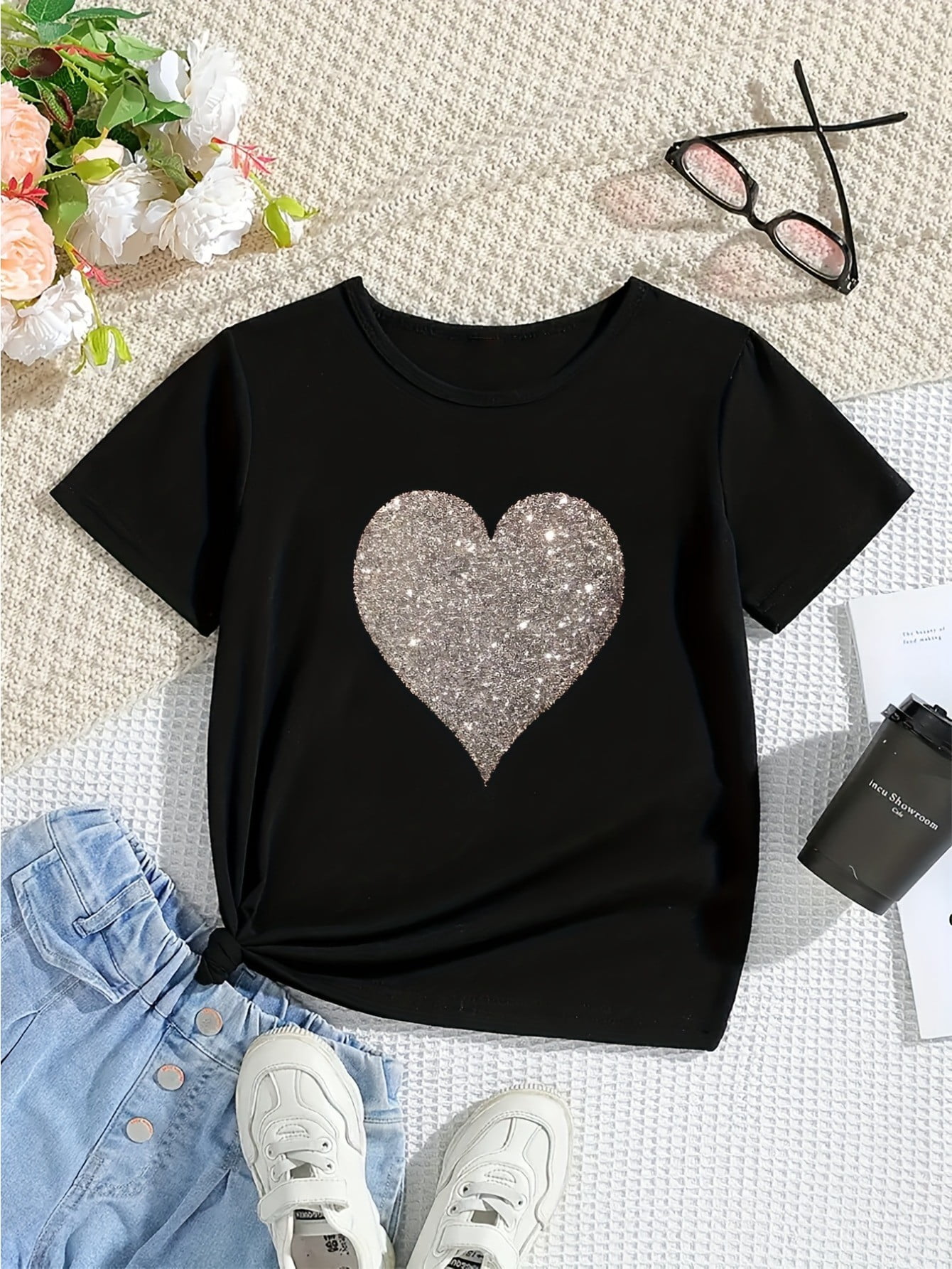 MINIATURE VERSION OF MY MOM Print, Girls' Casual Crew Neck Short Sleeve ...