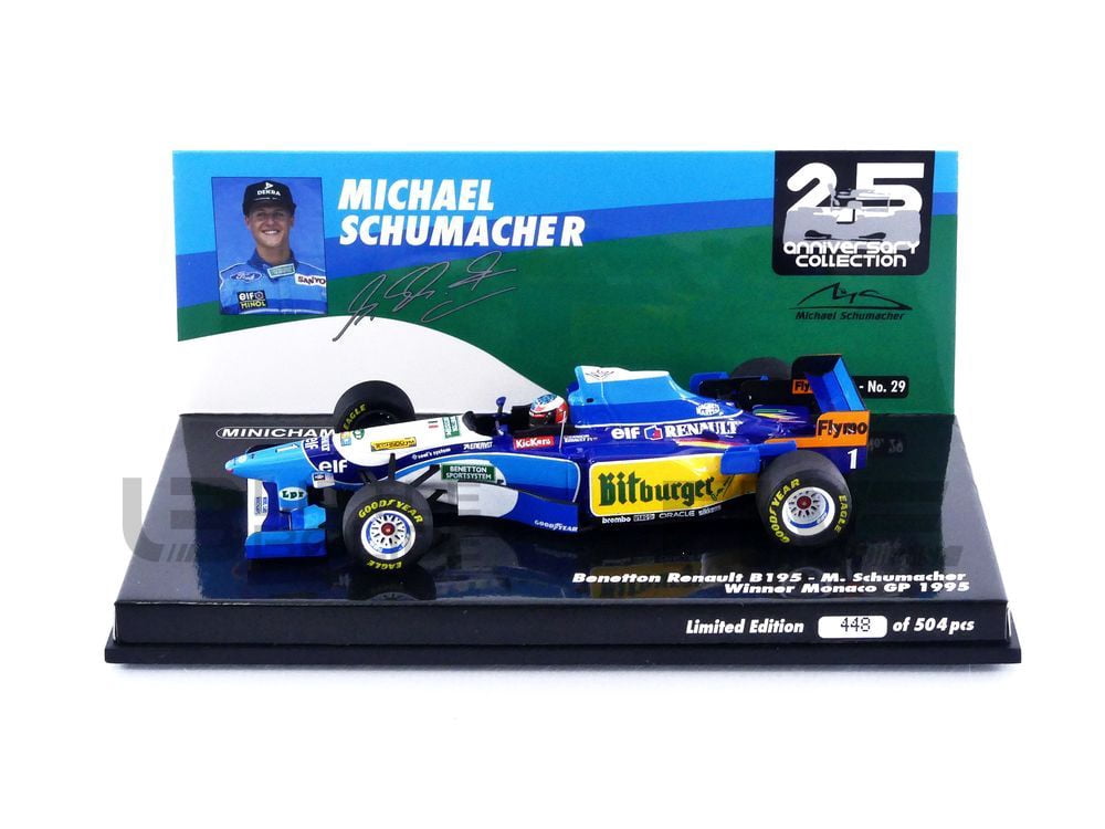 1:43rd Benetton B195 Michael Schumacher Monaco GP Win 1995 - Walmart.com
