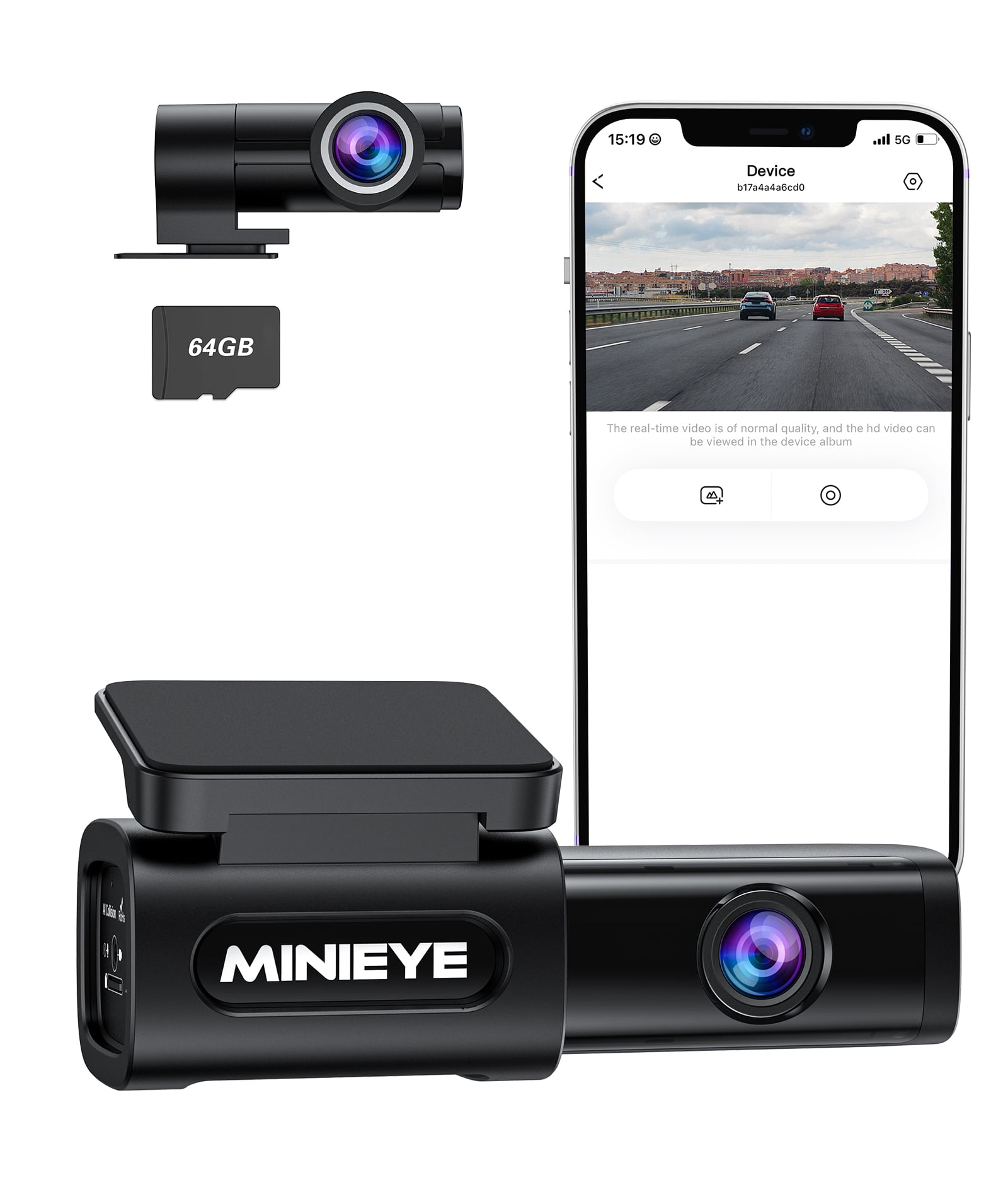 MINIEYE 4K Dash Cam, Front & Rear, ADAS, GPS, WDR, Night Vision, Loop ...