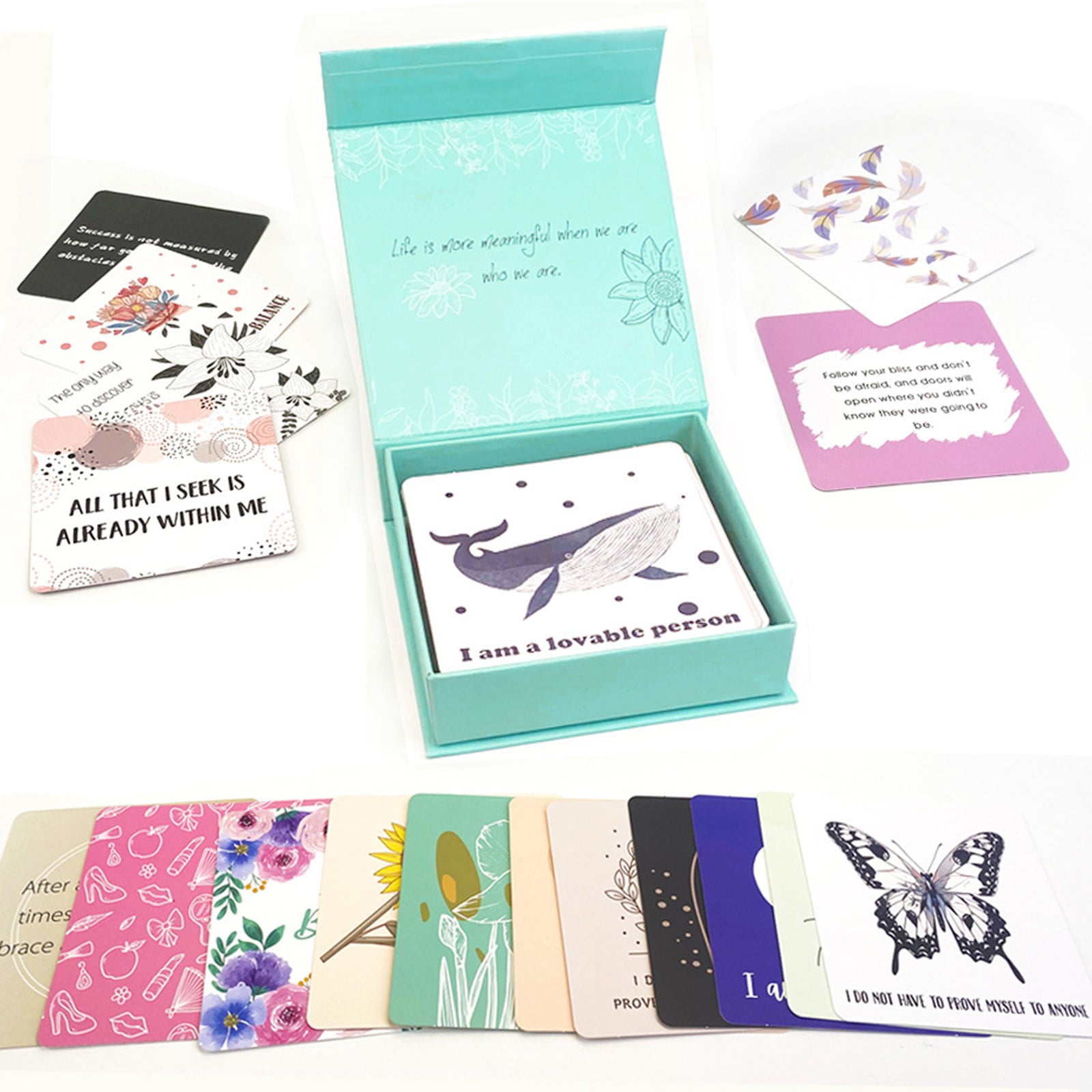 MINIKOKO 50 Positive Words Greeting Cards Positive Affirmation Cards ...