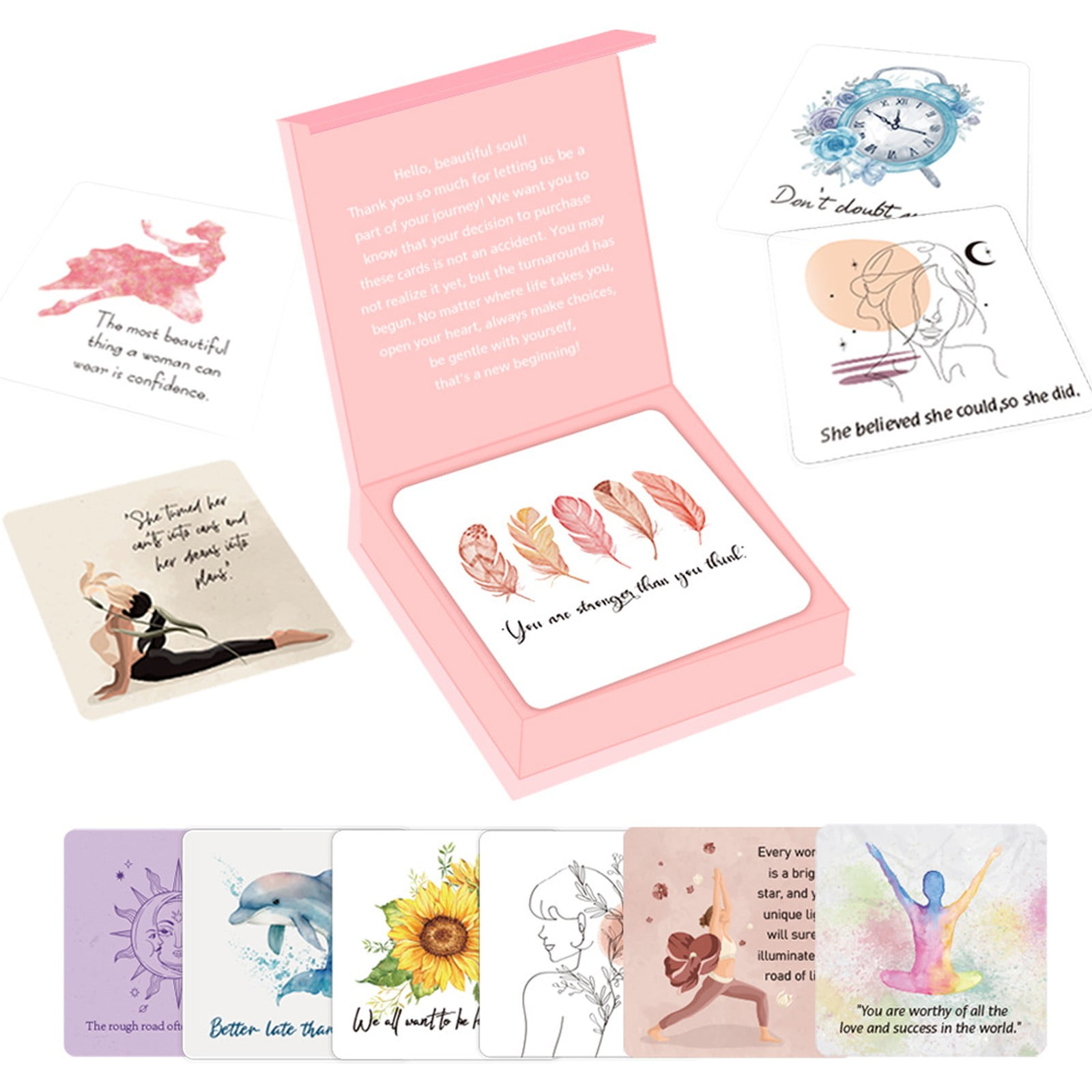MINIKOKO 50 Positive Words Greeting Cards Positive Affirmation Cards ...