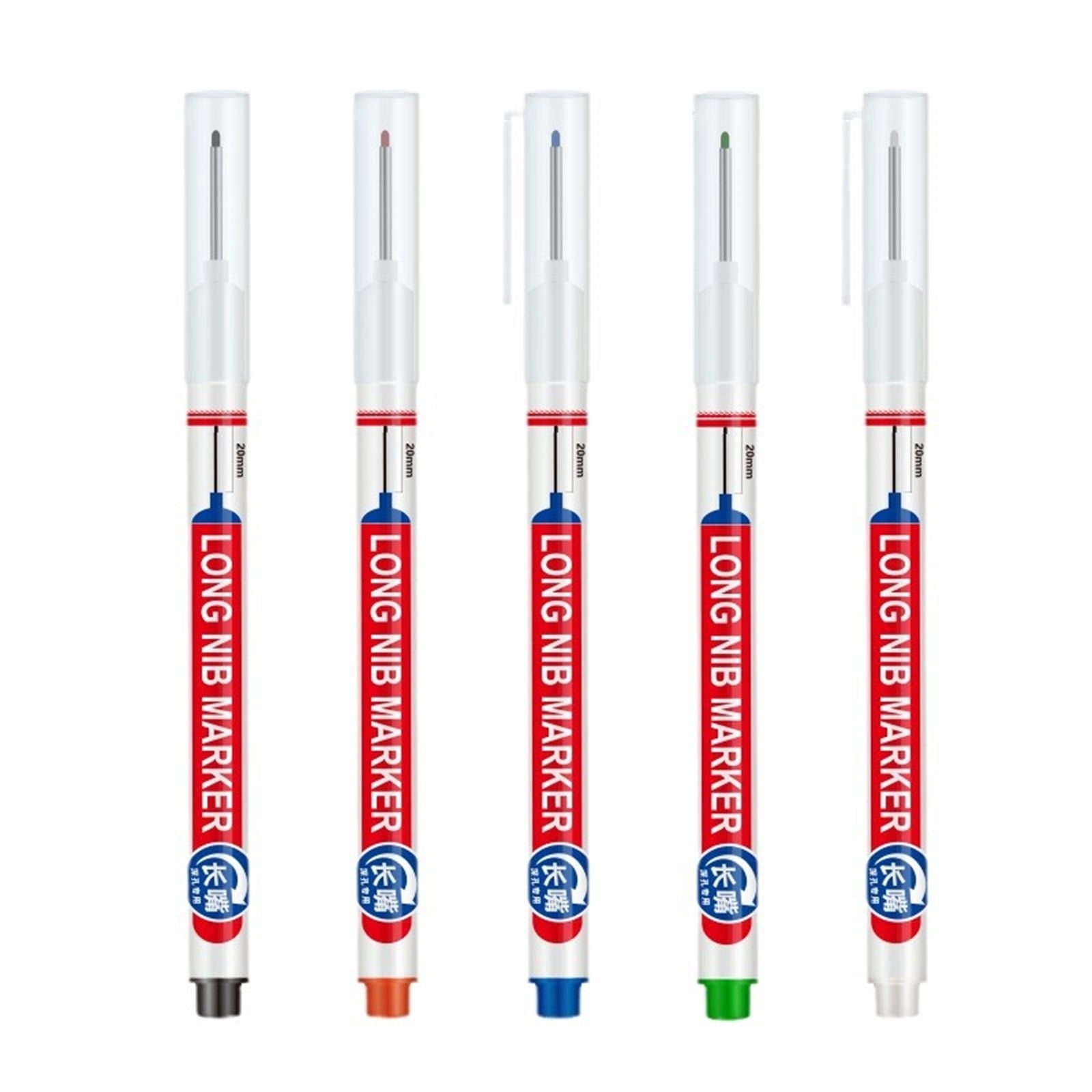 MINIKOKO Markers Long Tip Marker Set 5 Colors/With Long Tip Marker 10ml ...