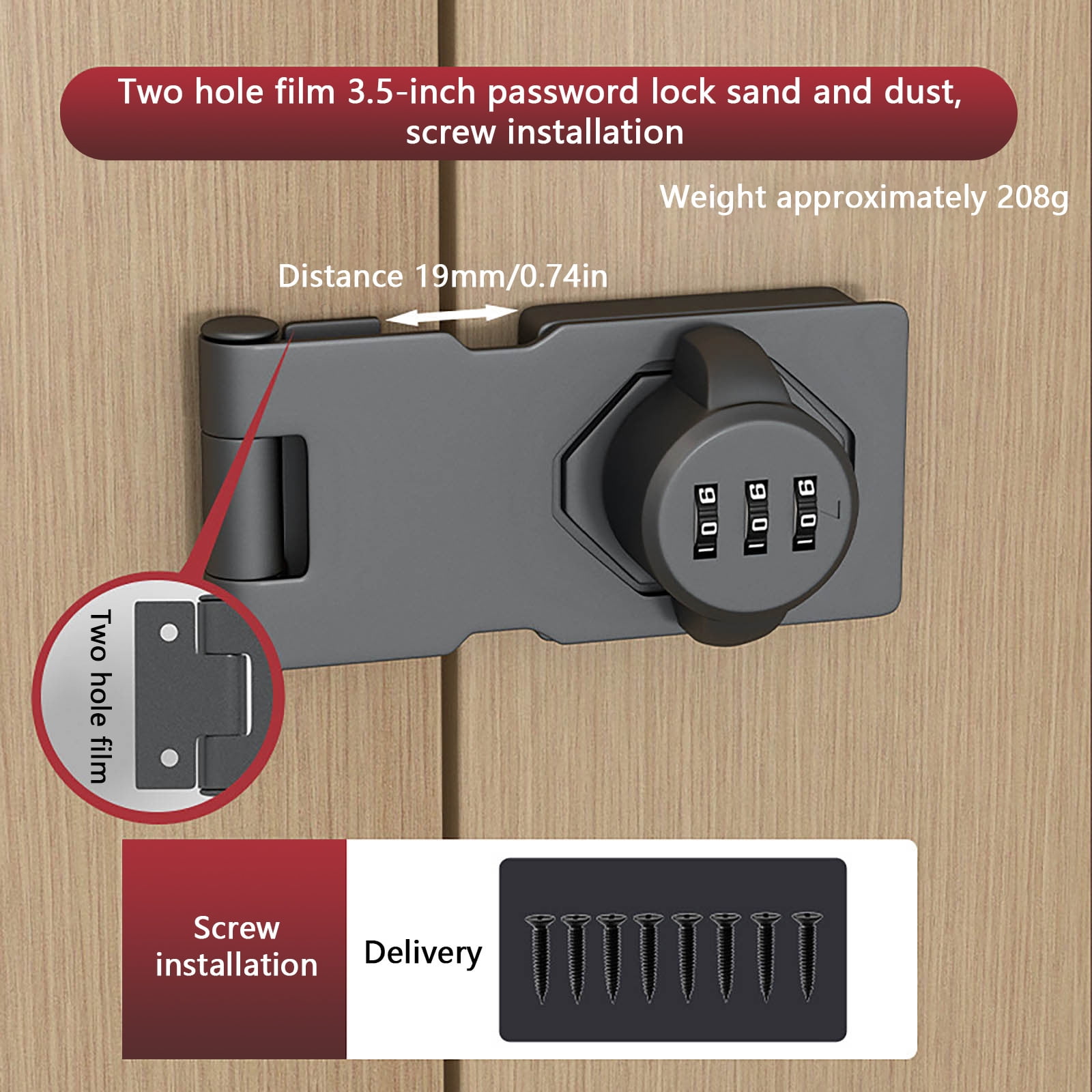 MINIKOKO Punching Password Cabinet Door Lock, Refrigerator Lock, Anti ...