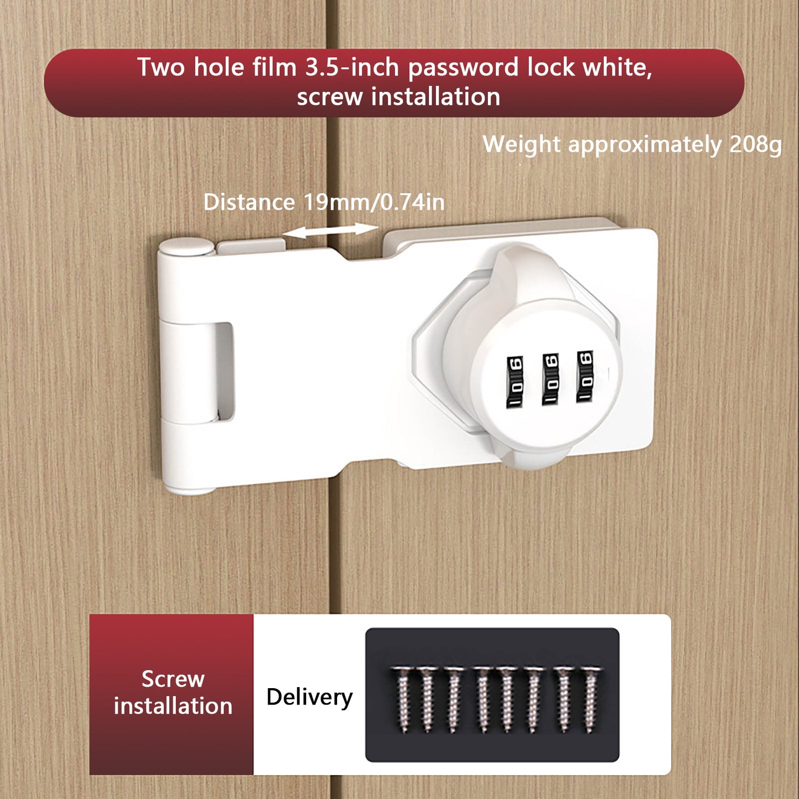 MINIKOKO Punching Password Cabinet Door Lock, Refrigerator Lock, Anti ...