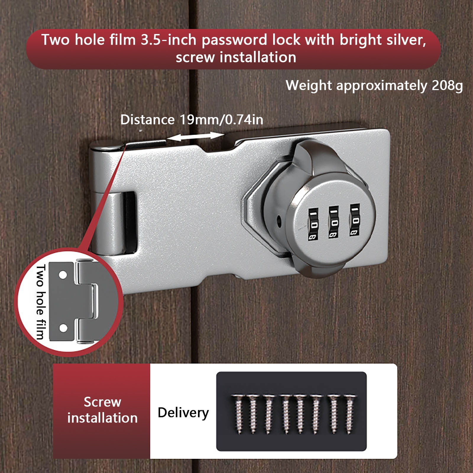 MINIKOKO Punching Password Cabinet Door Lock, Refrigerator Lock, Anti ...