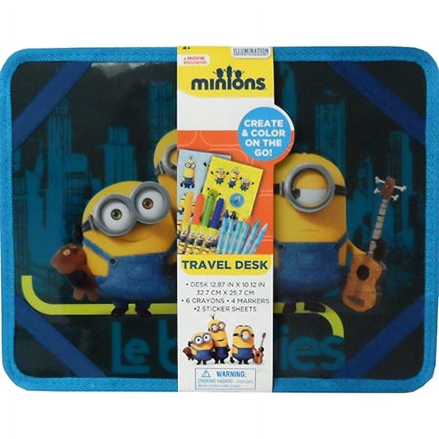 Minions Kids Portable Activity Art Travel Lap Desk with Crayons ...