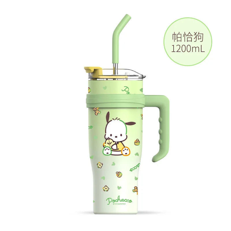 MINISO 1200ml Sanrio Thermos Bottle Cold Ice Cute Hello Kitty Kuromi ...