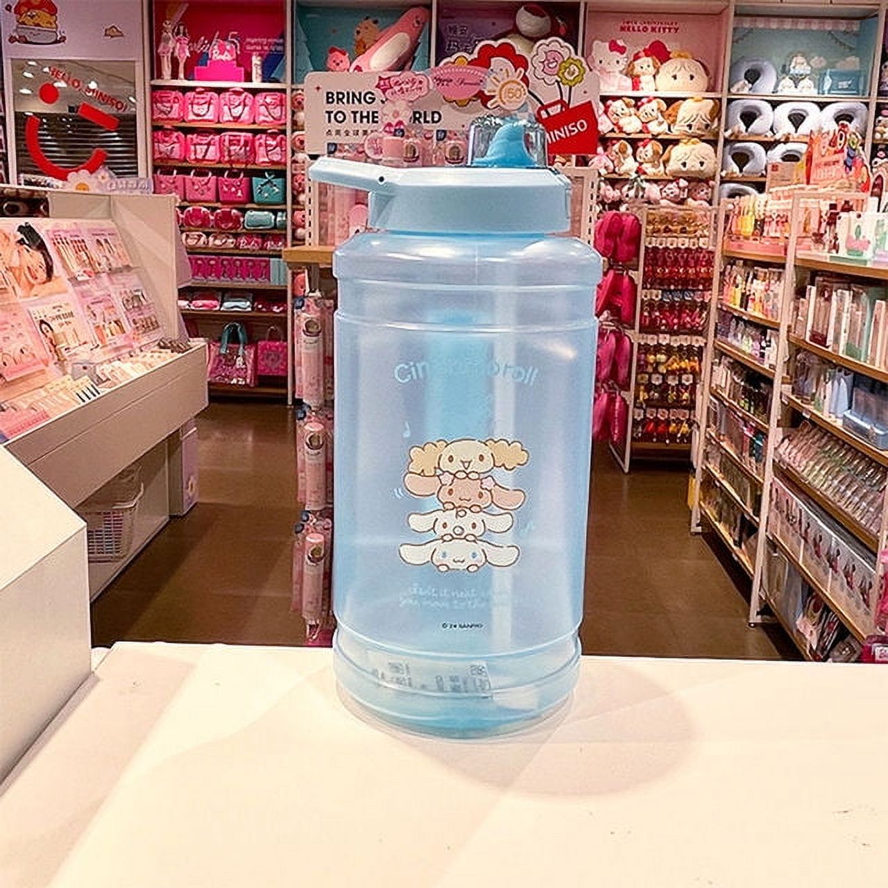 MINISO 1900ML Hello Kitty Cup With Straw High Capacity PP PC Cartoon Cup Kuromi Clutch Water ...