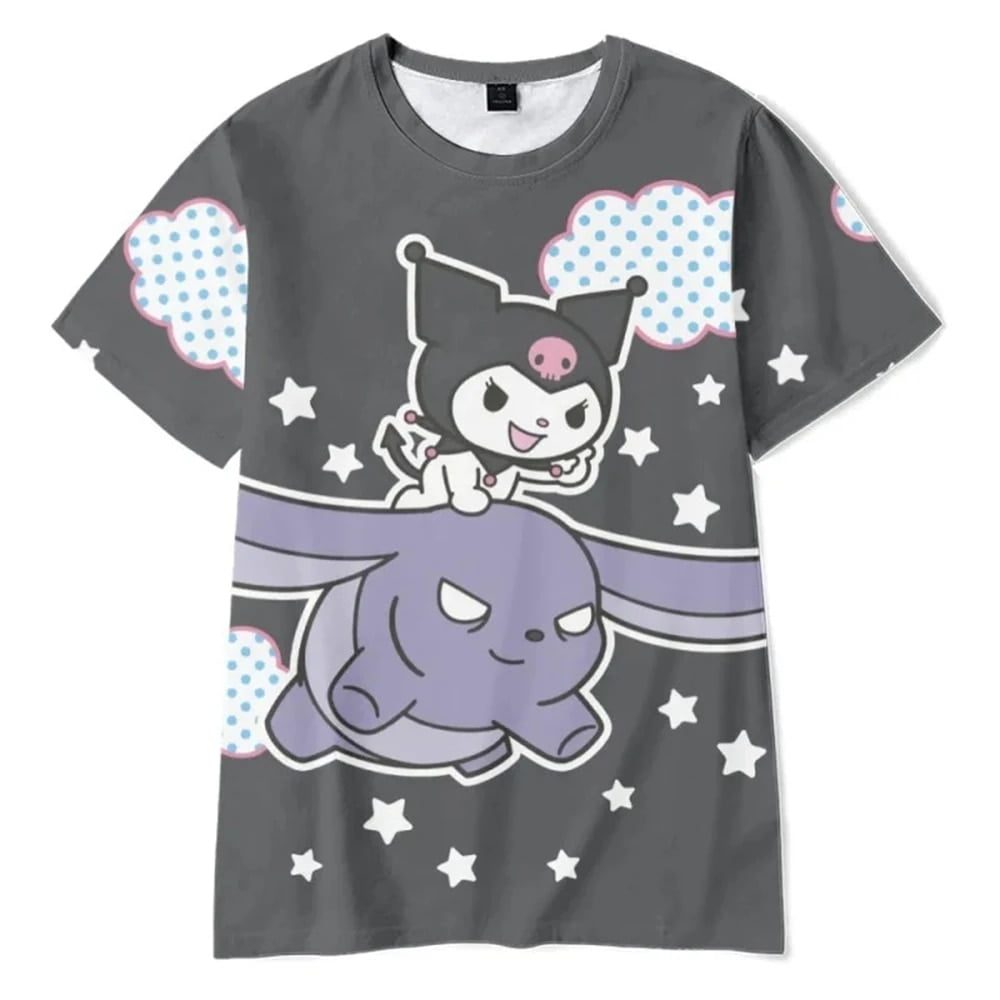 MINISO 2024 Anime Cartoon Summer Kuromi T-Shirt My Melody Hello Kitty ...