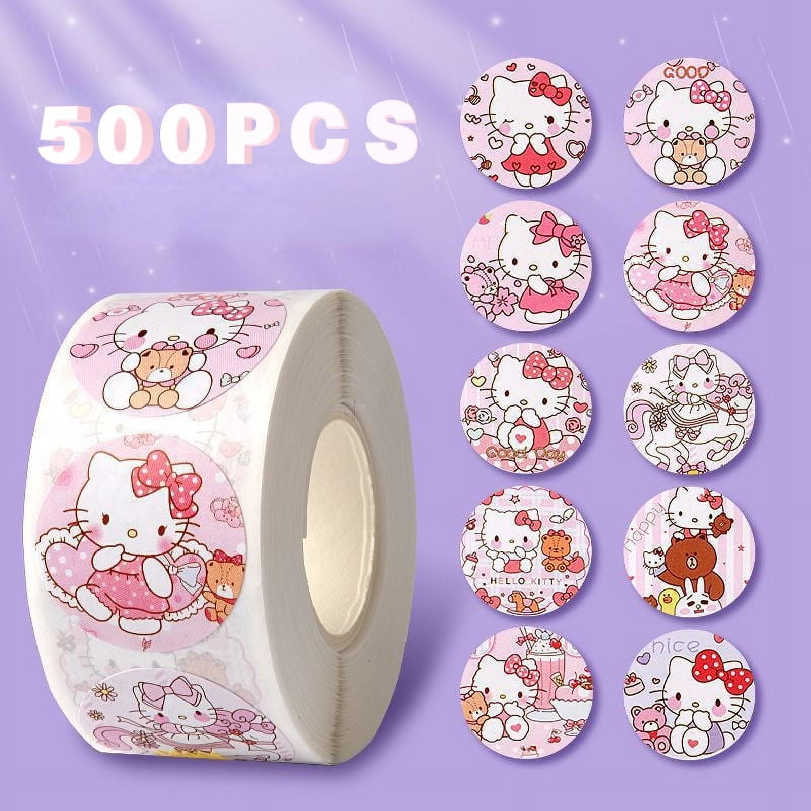 MINISO 500Pcs/roll Sanrio Sticker Kawaii Kuromi Hello Kitty Cinnamoroll ...