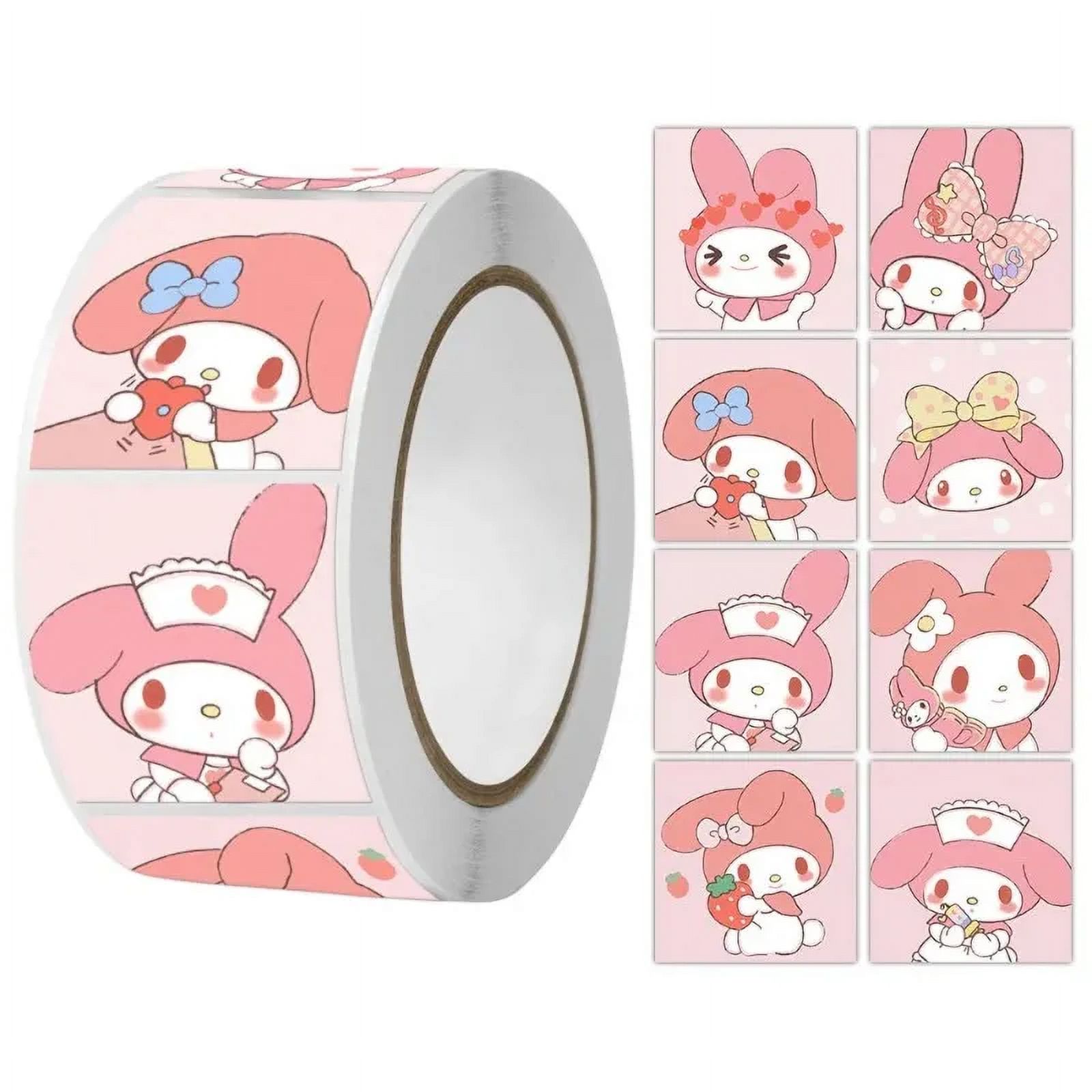 MINISO 500Pcs/roll Sanrio Sticker Kawaii Kuromi Hello Kitty P ...