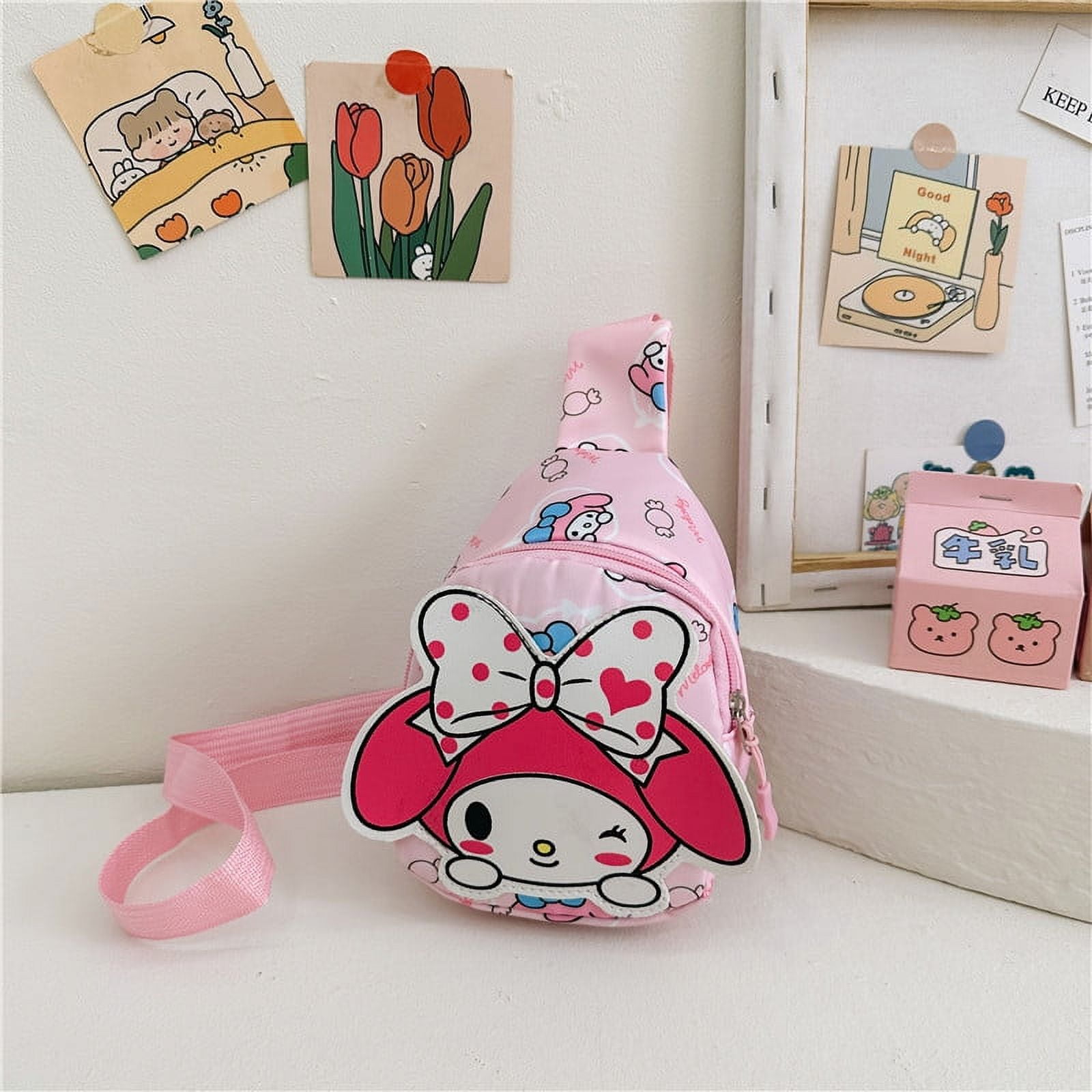 MINISO Anime Hello Kitty Sanrio Children Chest Bag Kuromi Pochacco ...