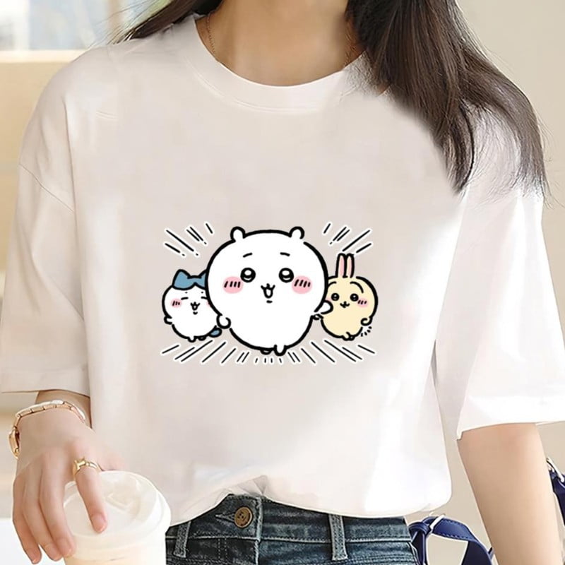 MINISO Cartoon C-Chiikawa Cute T Shirt Men Couple Combination Women ...